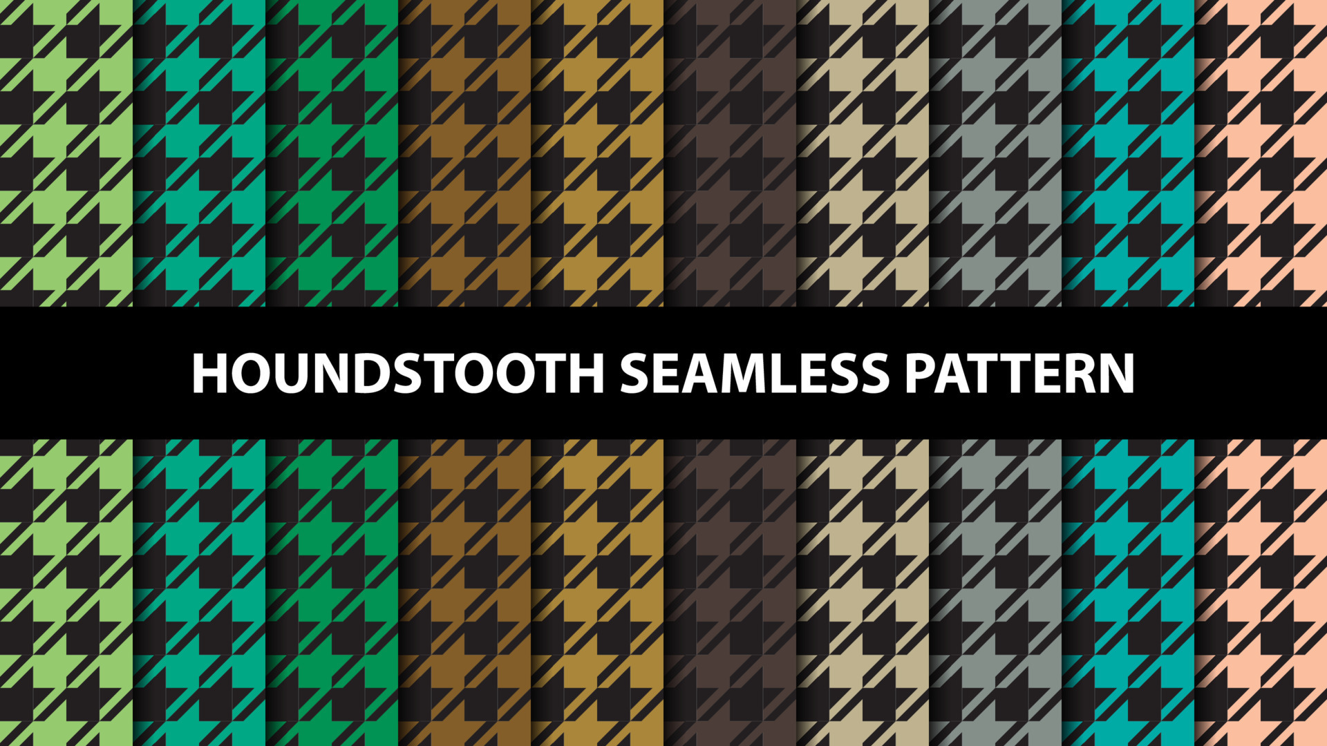 Collection of houndstooth vector seamless pattern 10954308 Vector Art ...