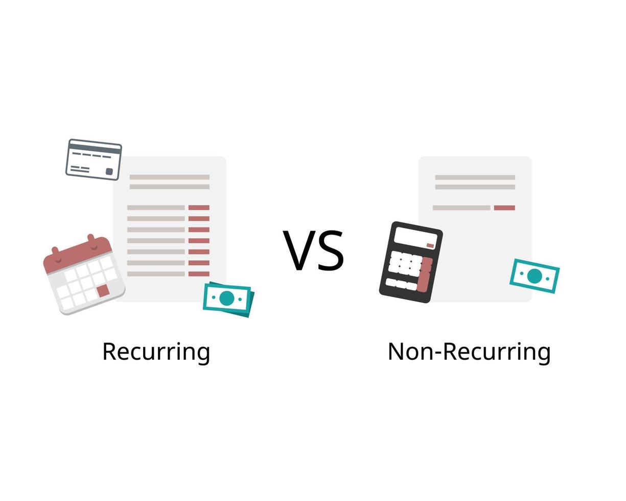 recurring payment compare to non recurring payment 10954613 Vector Art ... recurring payment compare to non recurring payment 10954613 Vector Art ...