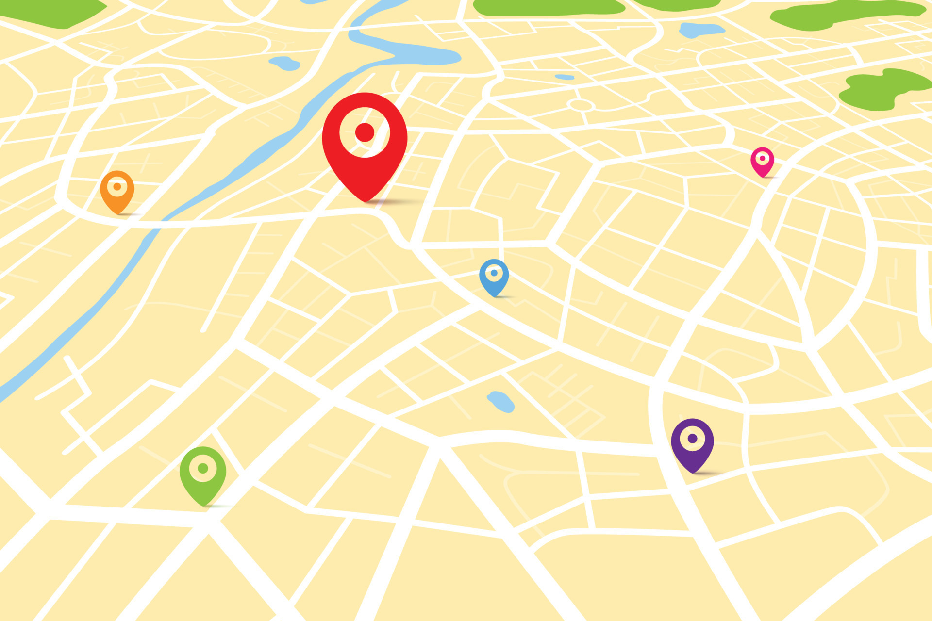 3D Map with gps destination target point 005 10961336 Vector Art at ...