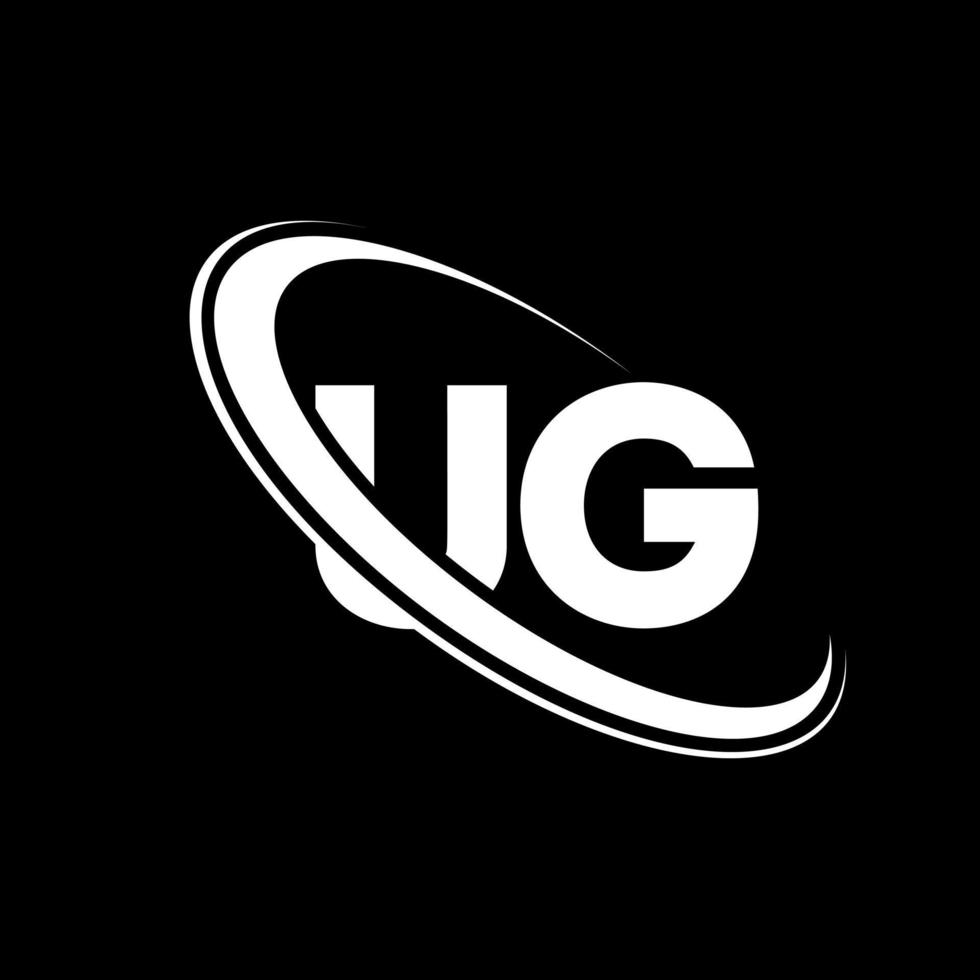 logotipo de ug. diseño de Ug. letra ug blanca. diseño de logotipo de letra ug. letra inicial ug ...