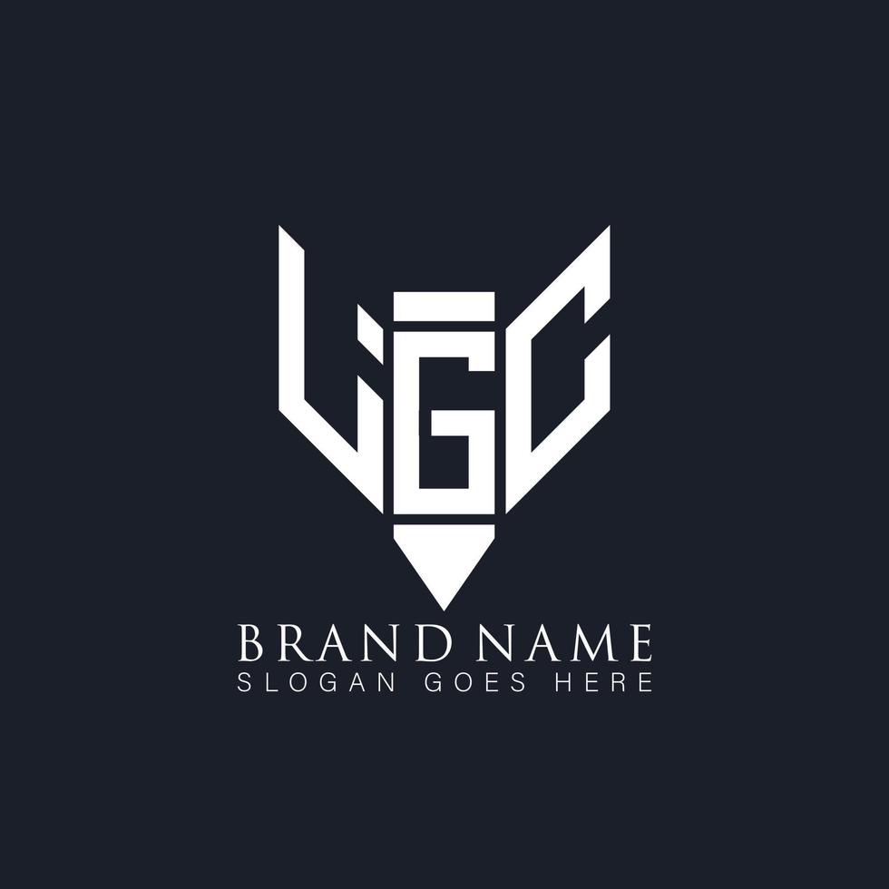 Lgc Letter Logo Design On Black Background Lgc Creative Monogram Pencil Book Initials Letter