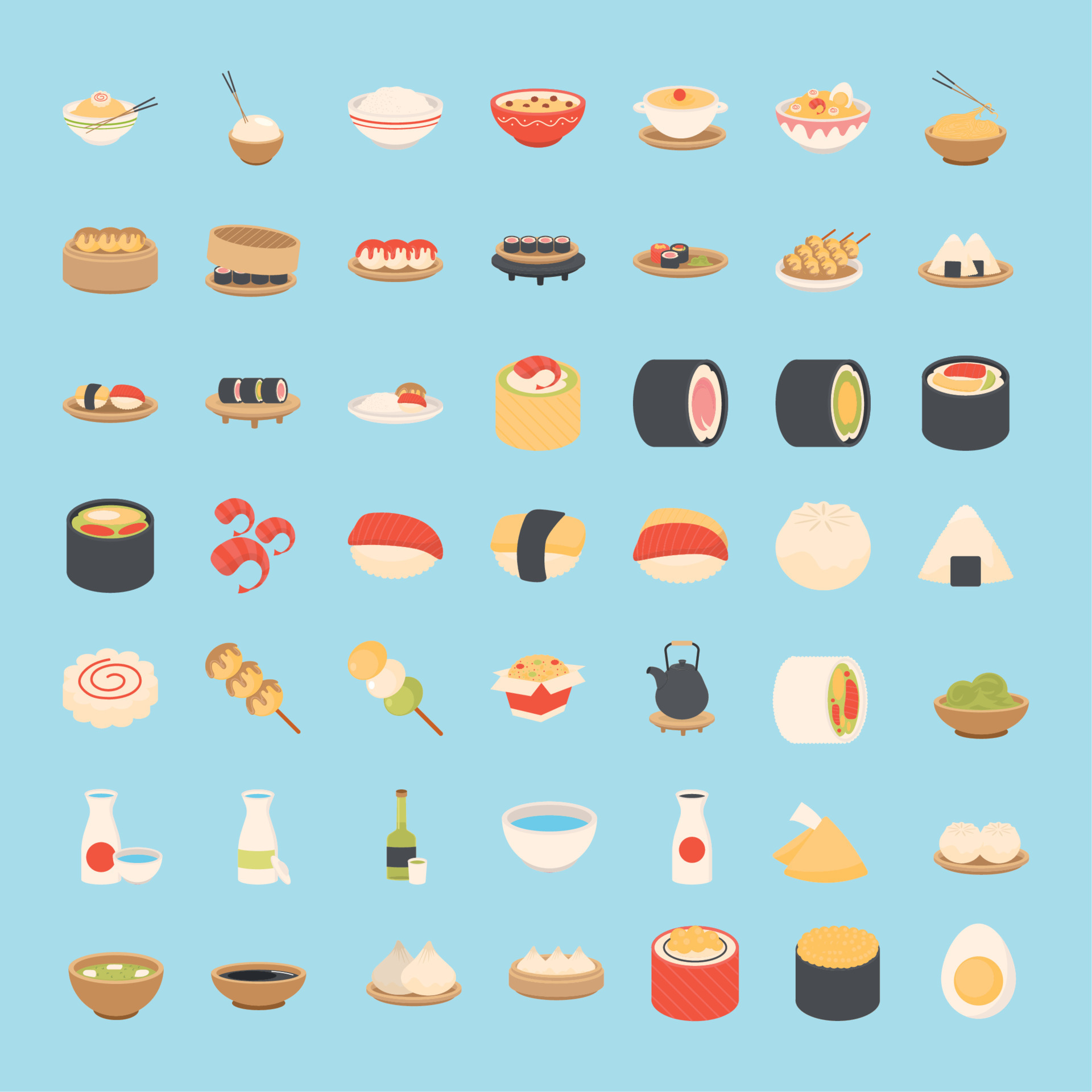 set of japanese food 10966272 Vector Art at Vecteezy set of japanese food 10966272 Vector Art at Vecteezy