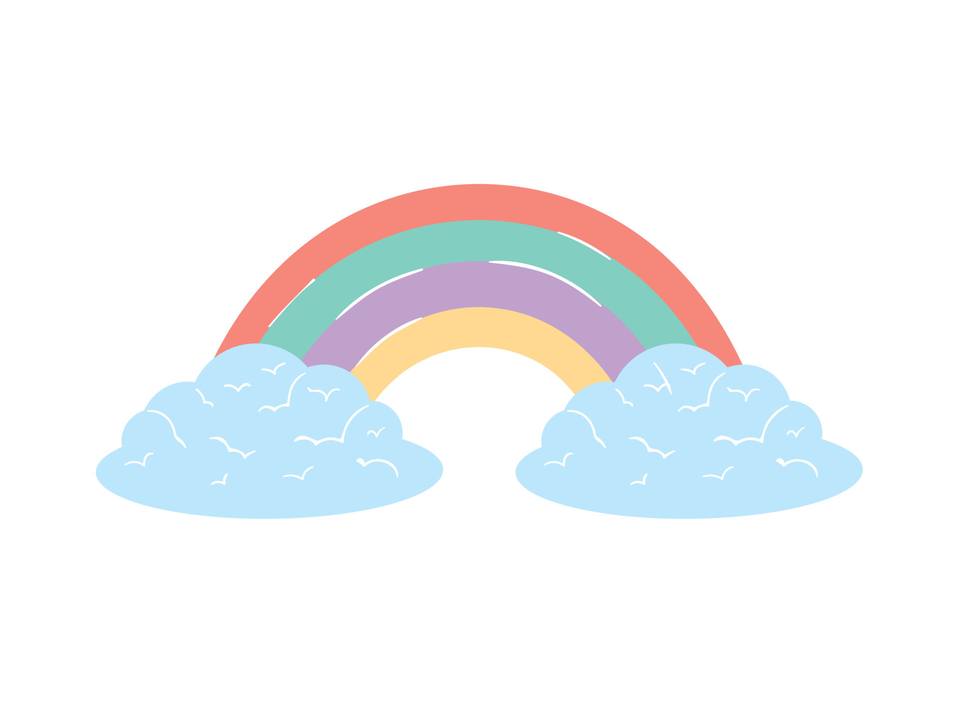 rainbow and clouds 10966857 Vector Art at Vecteezy