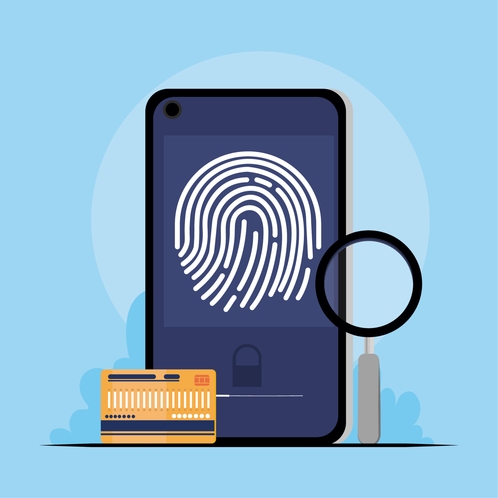 Cyber Security Fingerprint Scanning 10967000 Vector Art At Vecteezy