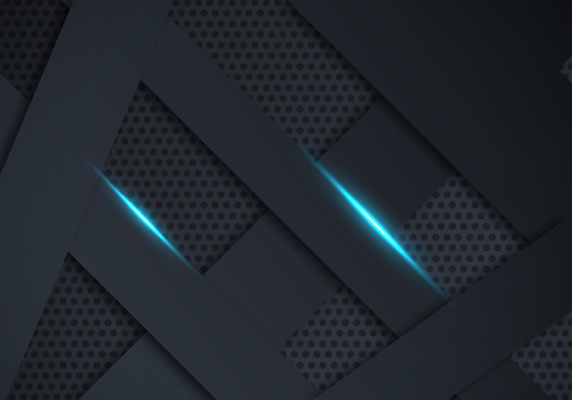 Black Abstract Realistic Overlap Layer on Circle Pattern Dark Background with Copy Space ...