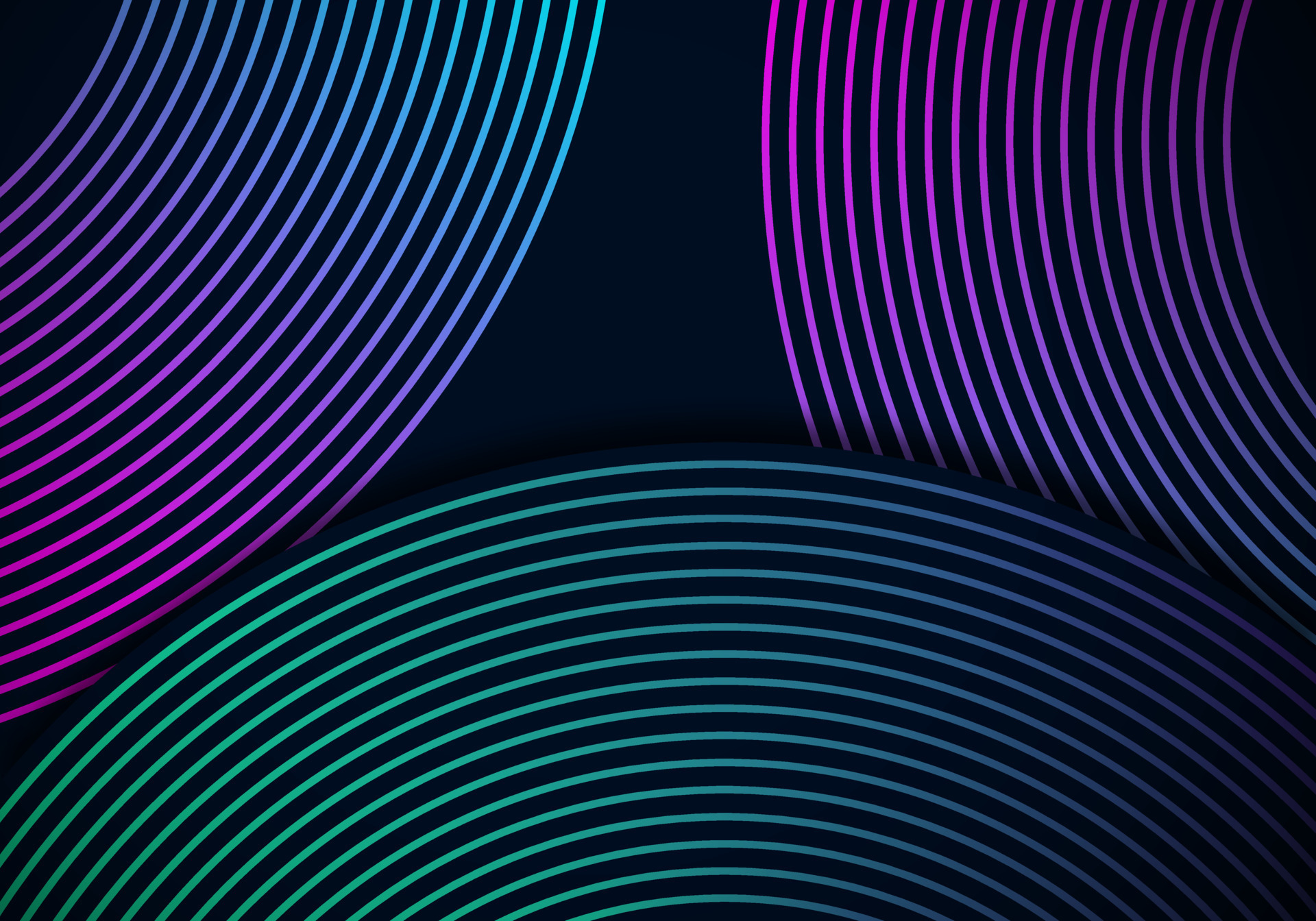 Modern Simple Overlap Circle Lines Gradient Texture On Dark Background With Copy Space 10970086