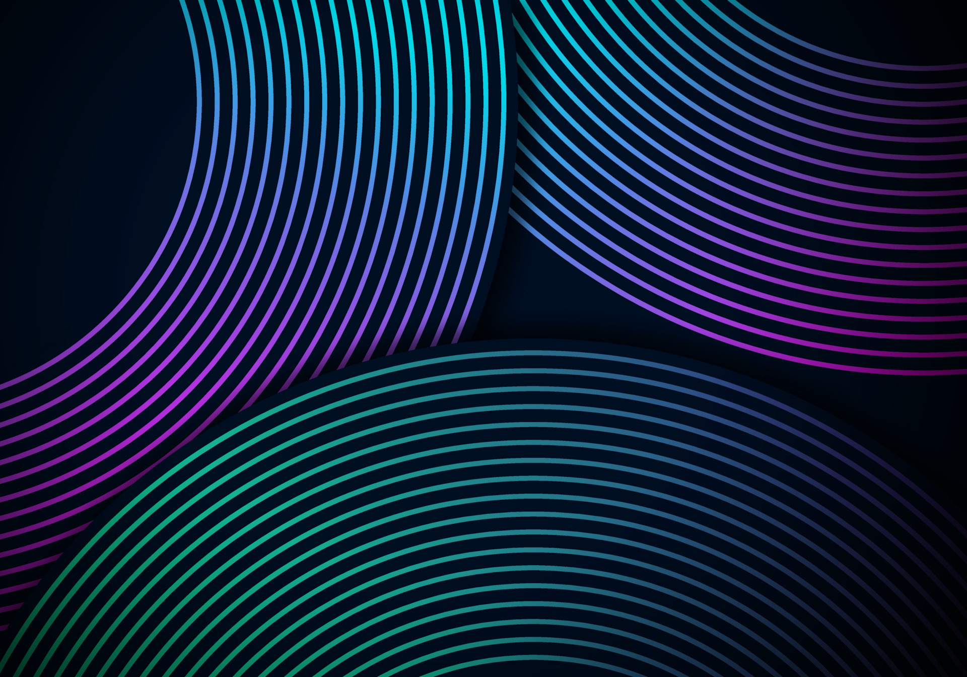 Modern Simple Overlap Circle Lines Gradient Texture On Dark Background With Copy Space 10970091
