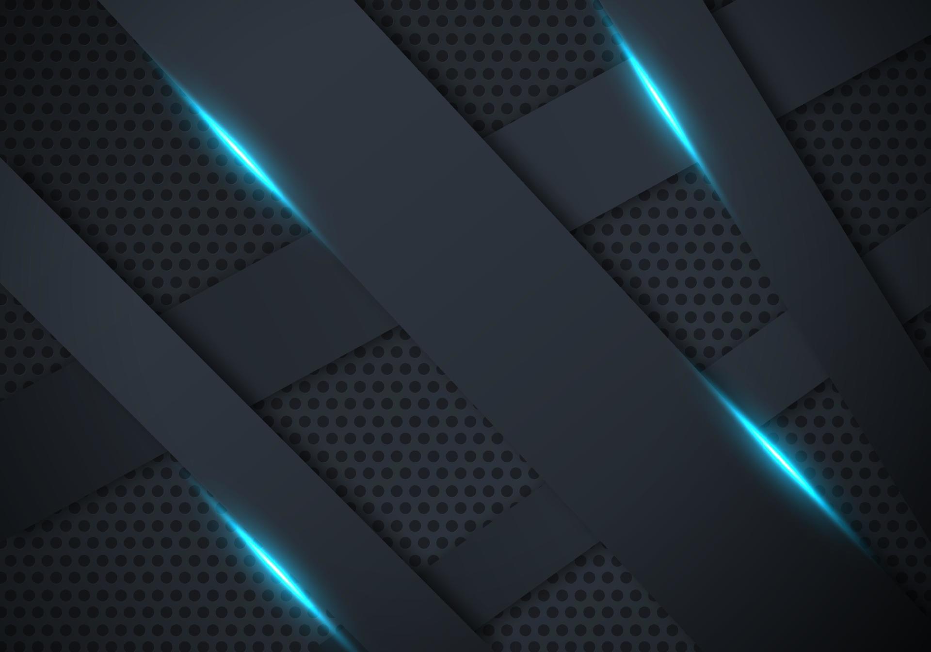 Black Abstract Realistic Overlap Layer on Circle Pattern Dark Background with Copy Space ...