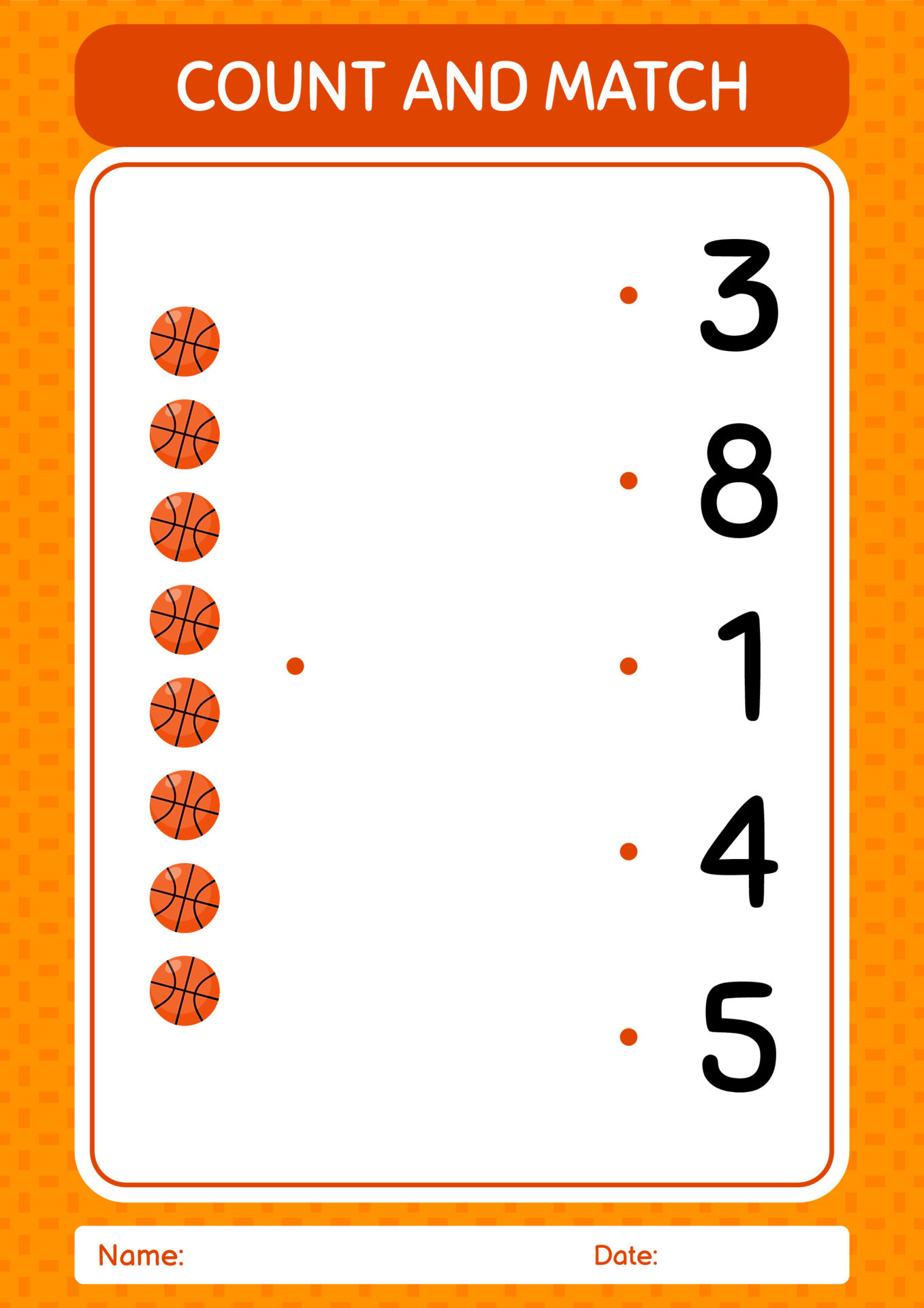 Count And Match Game With Basketball Worksheet For Preschool Kids count-and-match-game-with-basketball-worksheet-for-preschool-kids