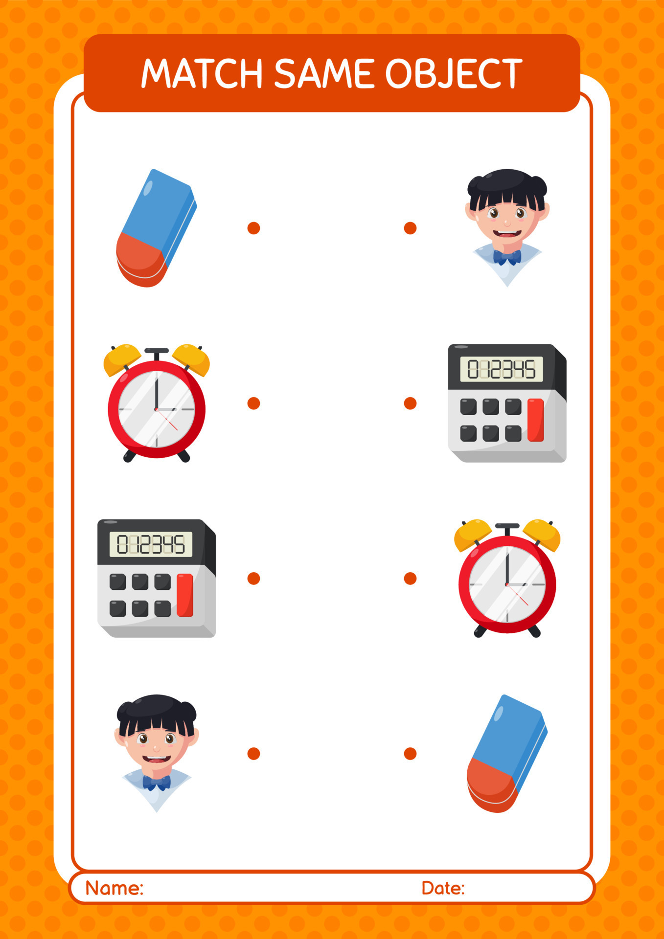 Match with same object game summer icon. worksheet for preschool kids, kids activity sheet ...