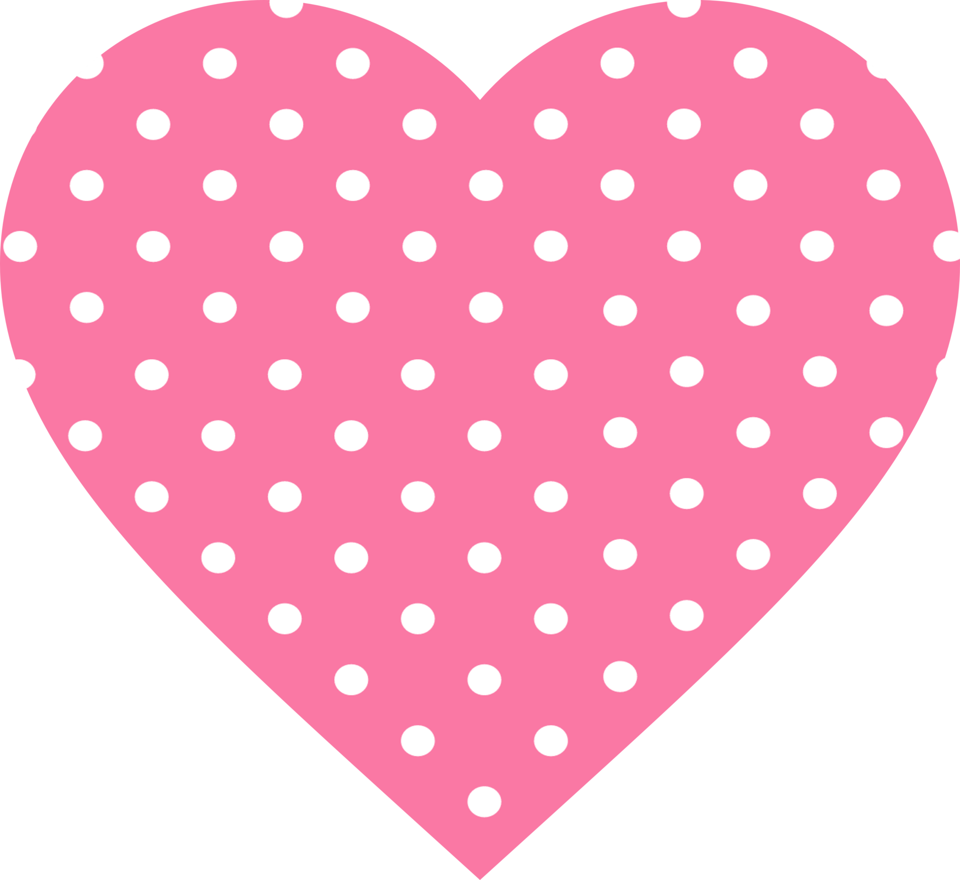 Corazón Rosa Con Lunares 10975951 Png