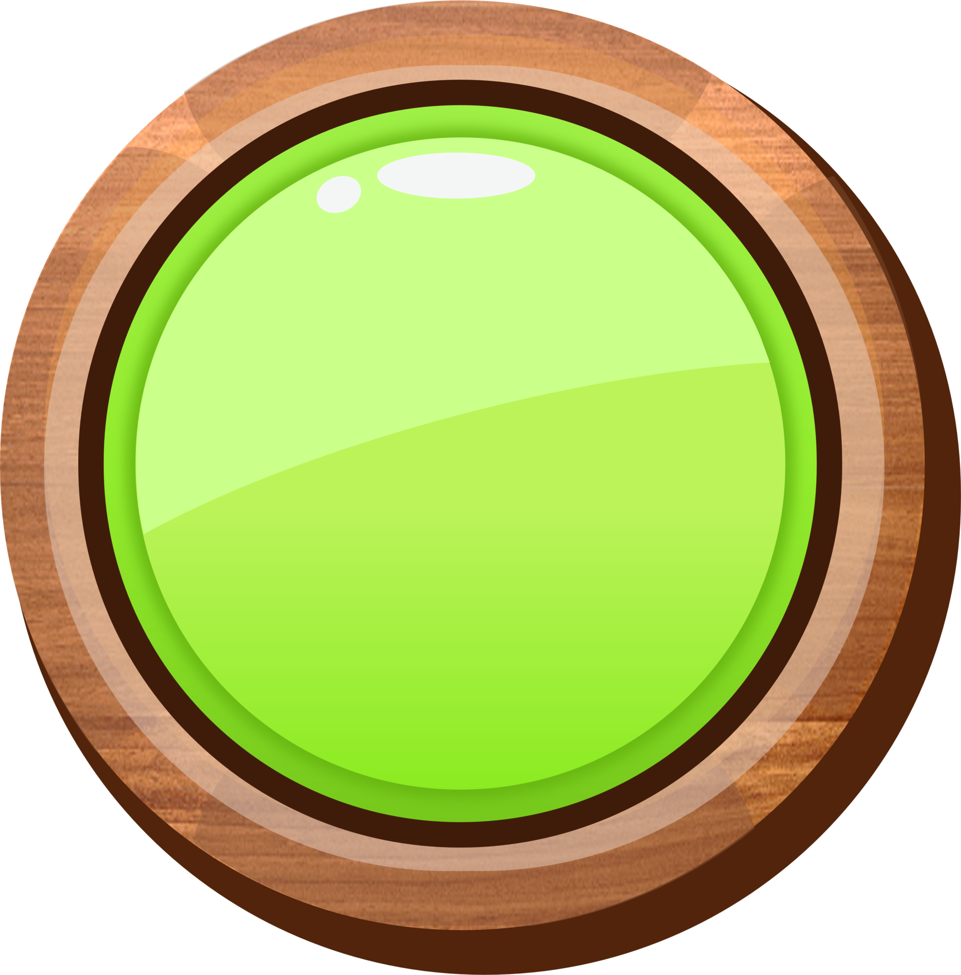 botón de madera redondo de dibujos animados verde 10976456 PNG