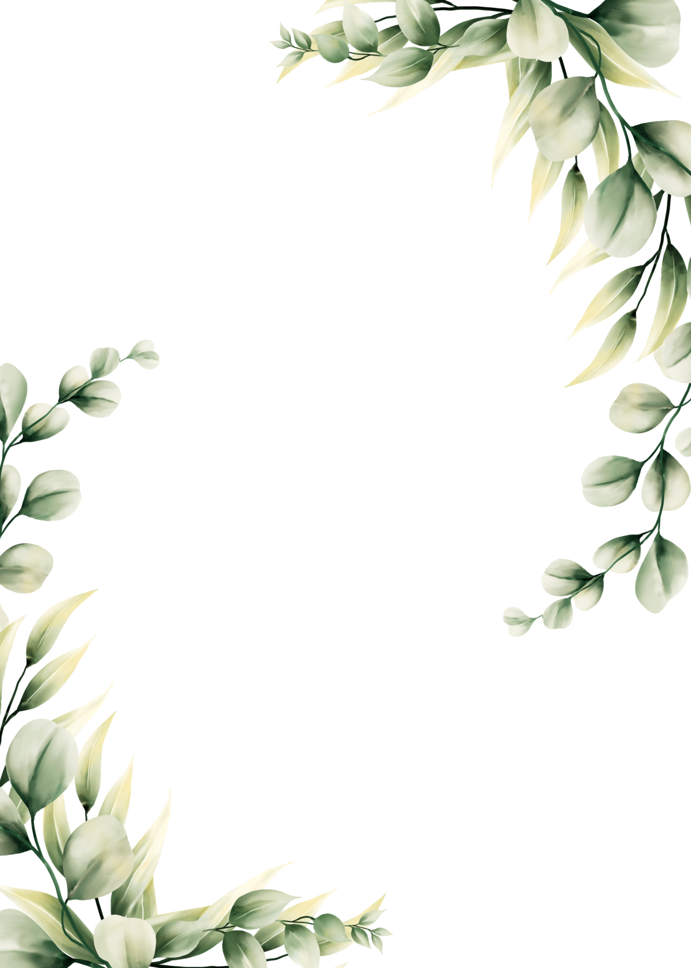 Watercolor eucalyptus leaf frame 10978283 PNG Watercolor eucalyptus leaf frame 10978283 PNG