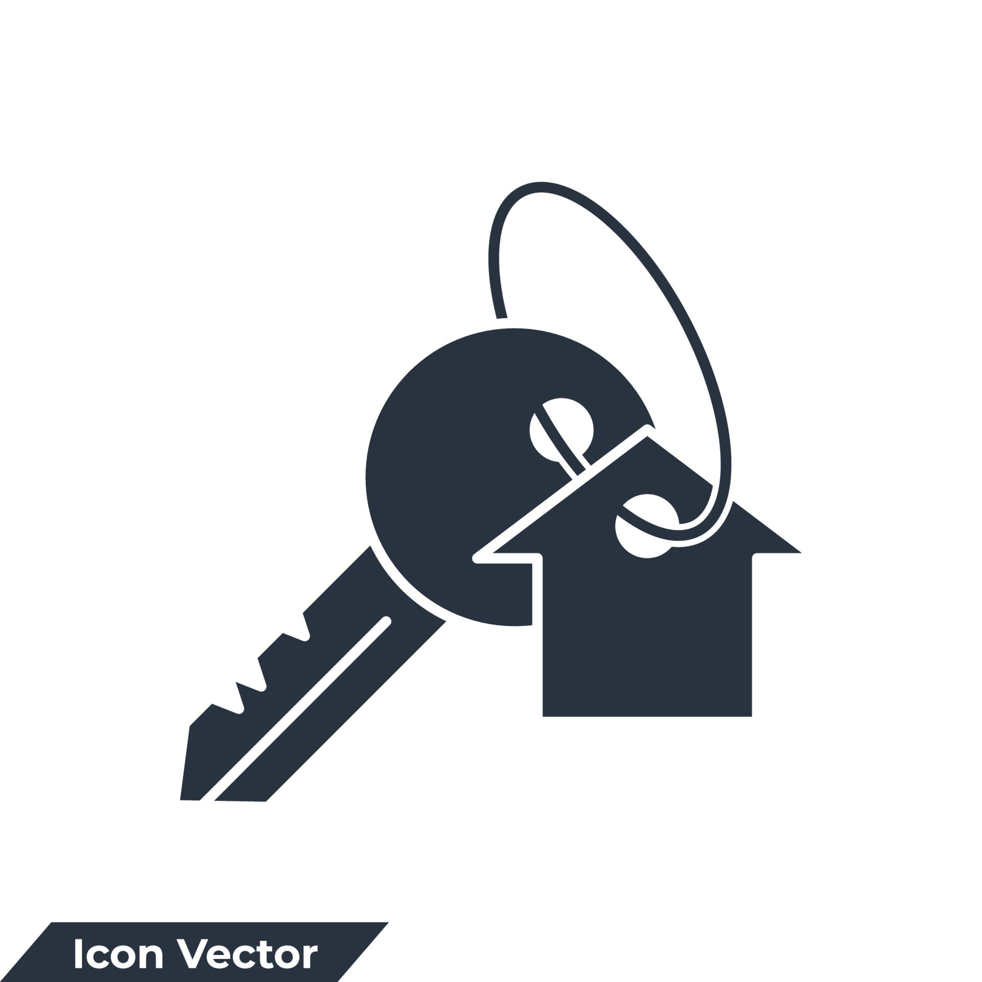 house key icon logo vector illustration. house key symbol template for graphic and web design ...