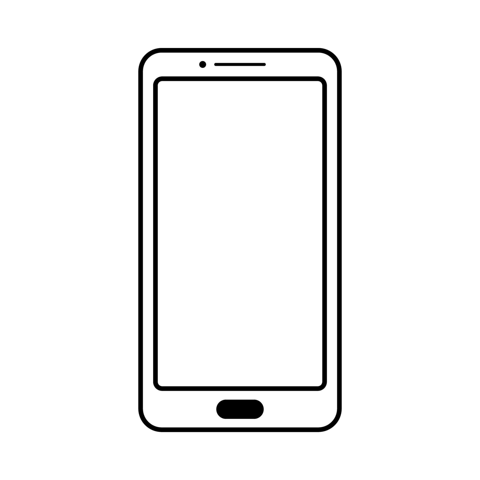 Black Outline Smartphone icon handphone vector clipart 10983023 Vector ...