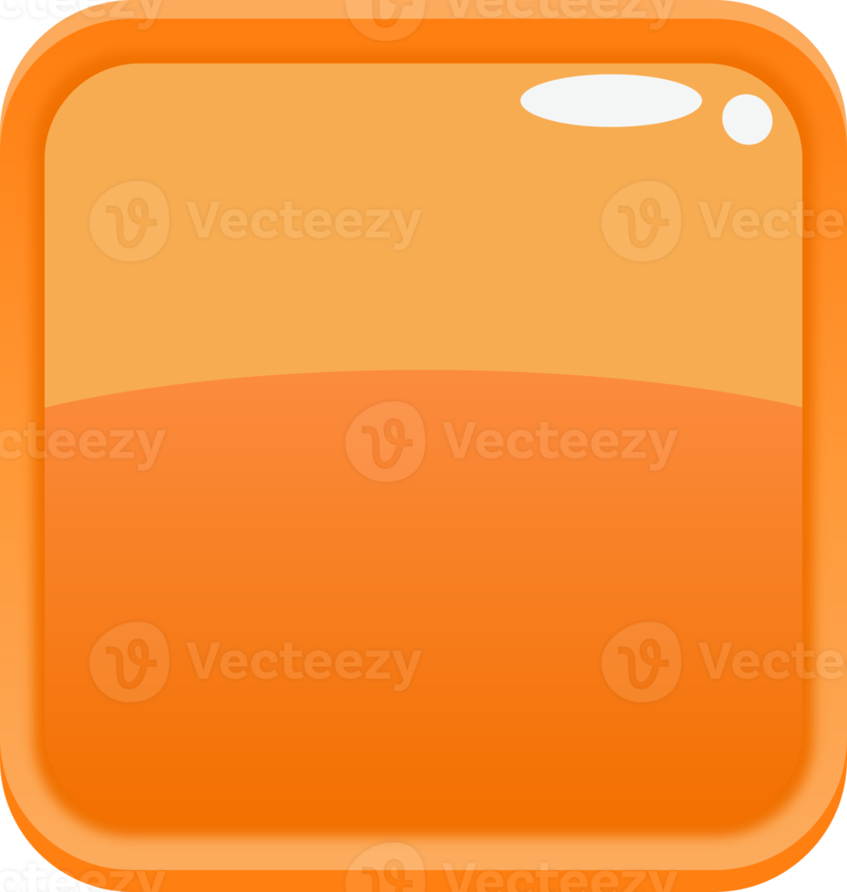 botón cuadrado naranja de dibujos animados 10983488 PNG