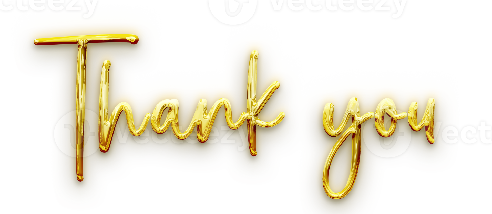Golden volumetric 3D Text of the inscription Thank You isolated cut out 10985183 PNG
