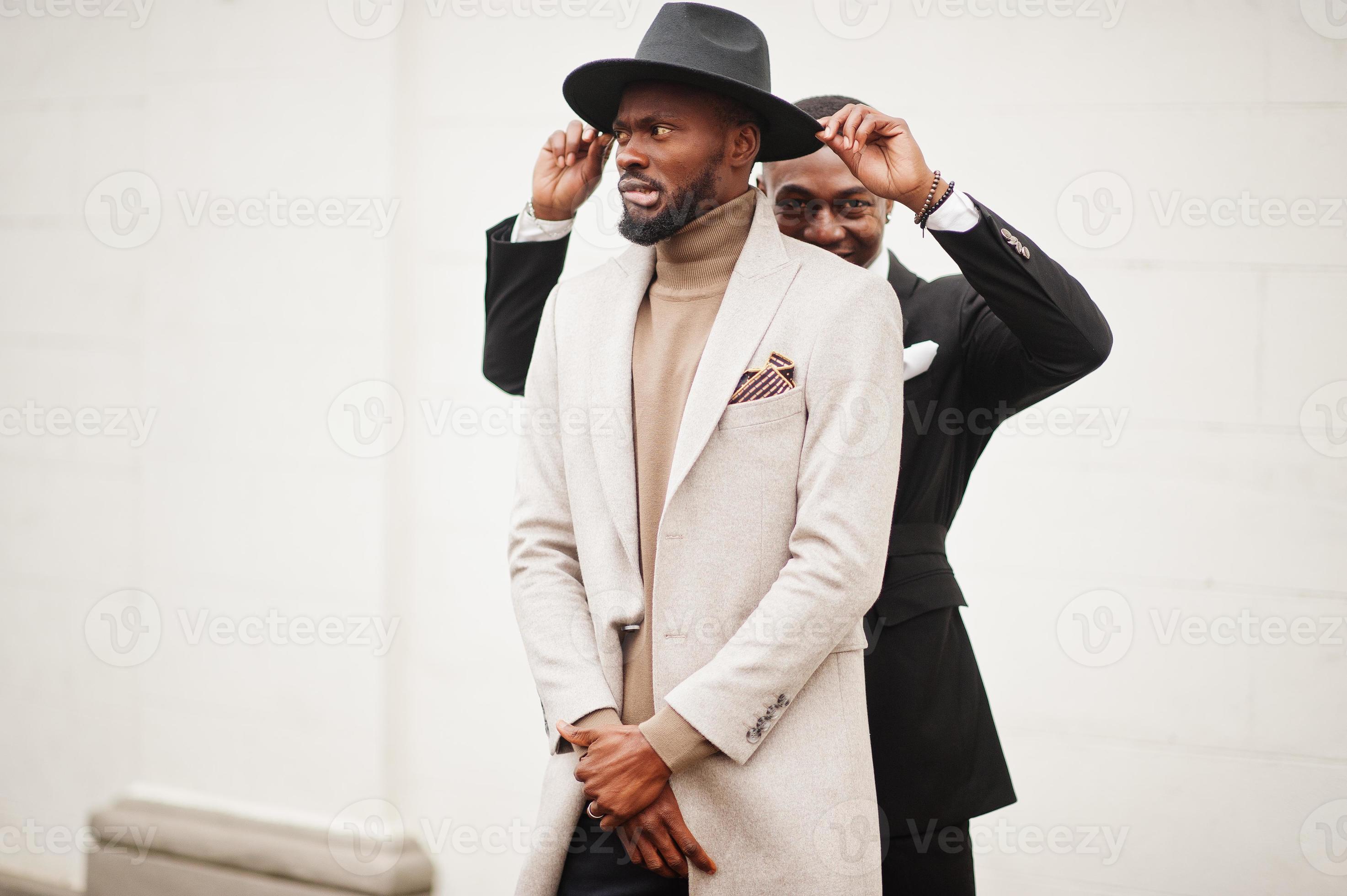 Two fashion black men. Fashionable portrait of african american male ...