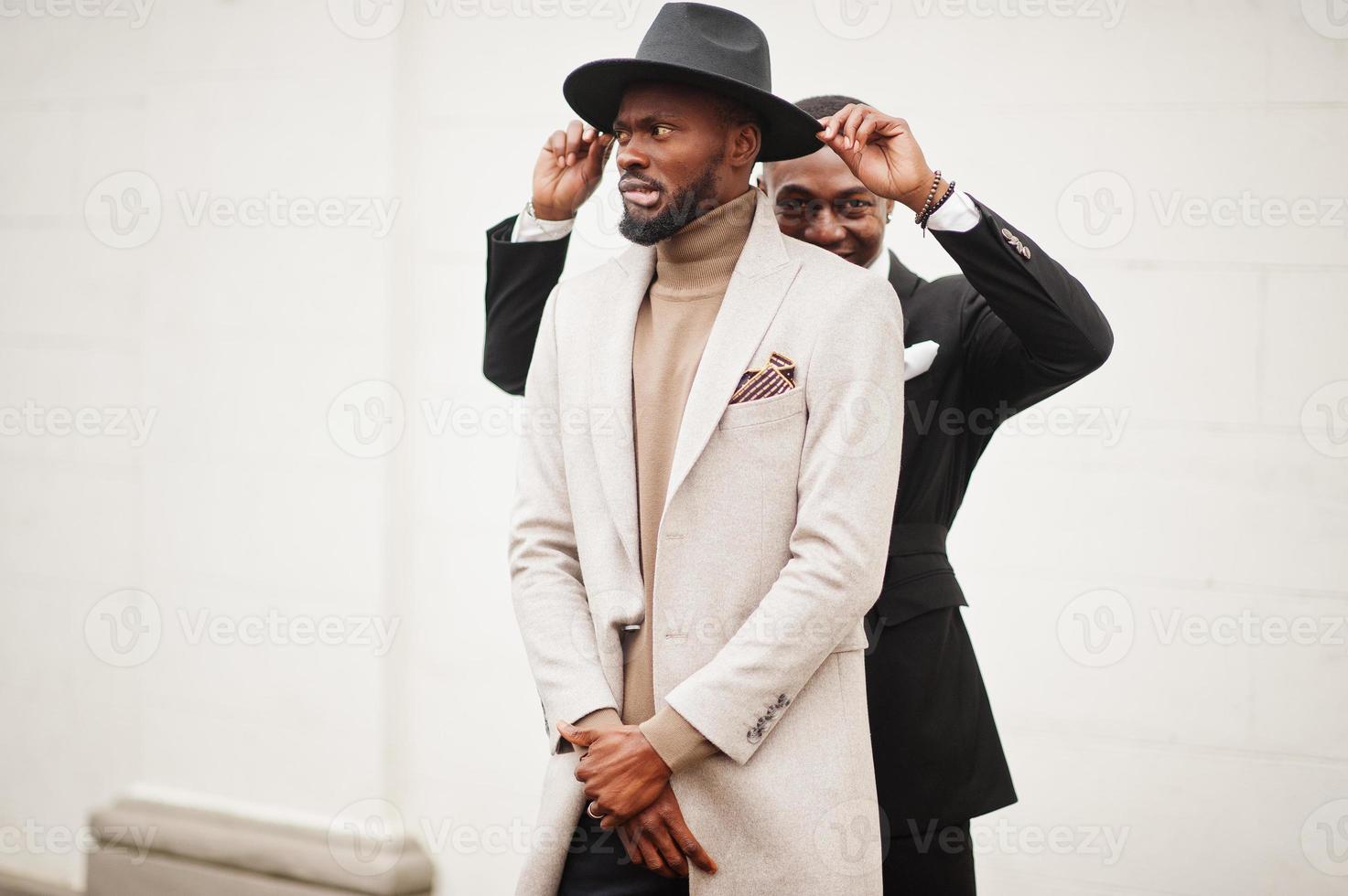 Two fashion black men. Fashionable portrait of african american male ...