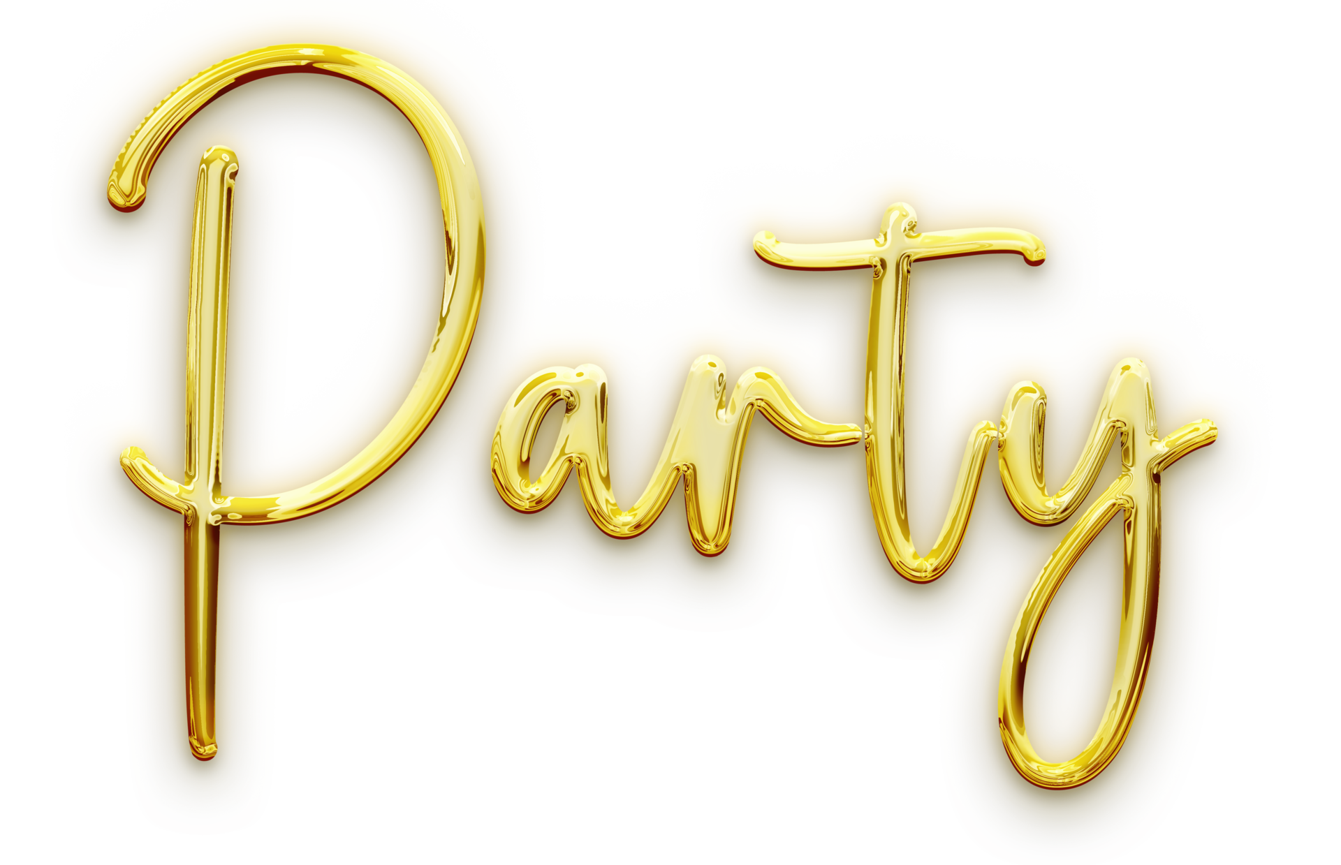 Golden volumetric 3D Text of the inscription Party isolated cut out 10985888 PNG
