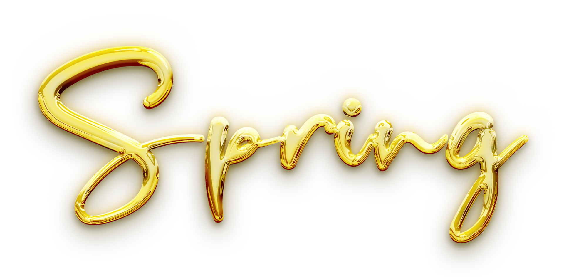 Golden volumetric 3D Text inscription Spring isolated cut out 10985892 PNG