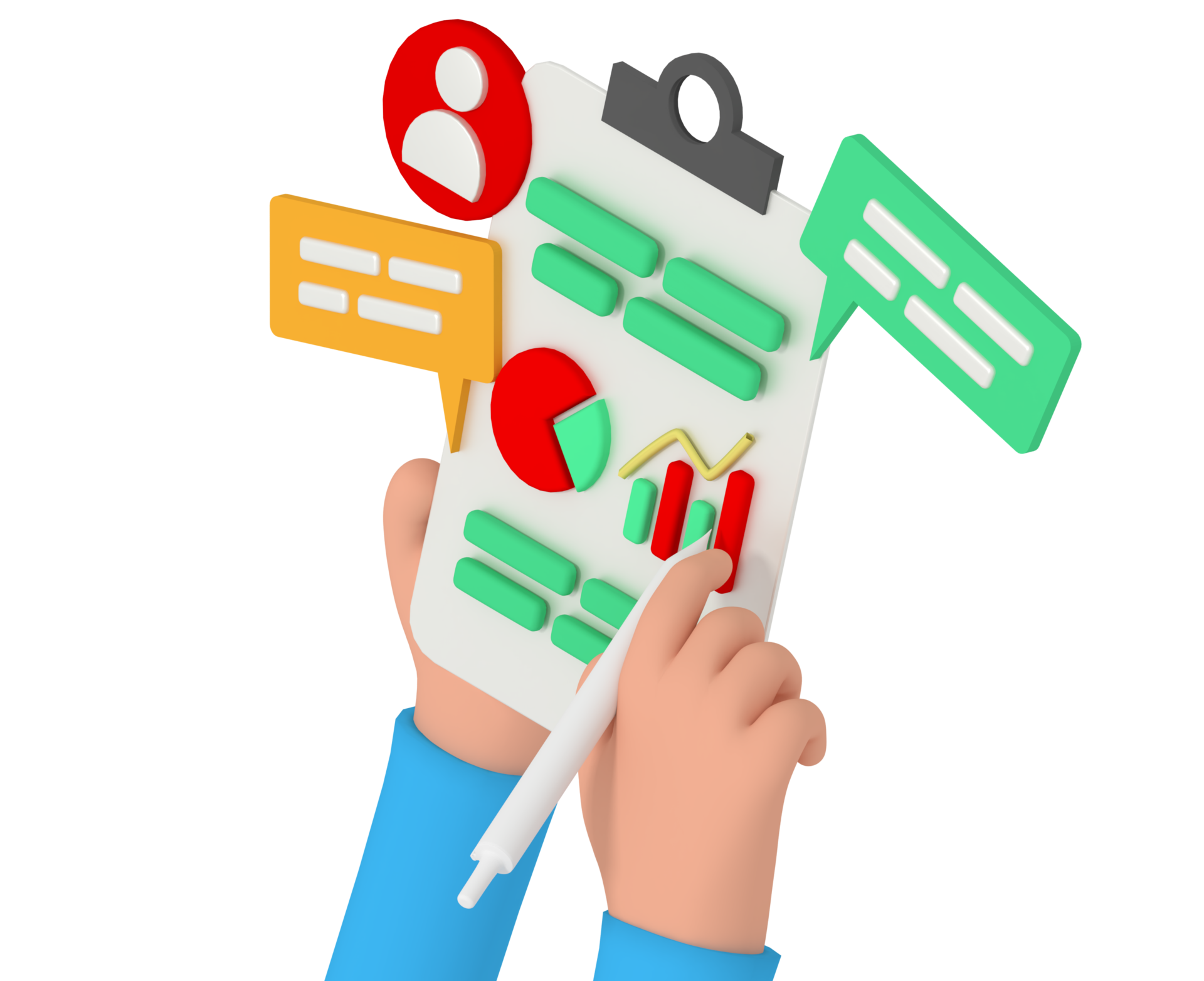3d Illustration Business Data Analysis 10986683 Png