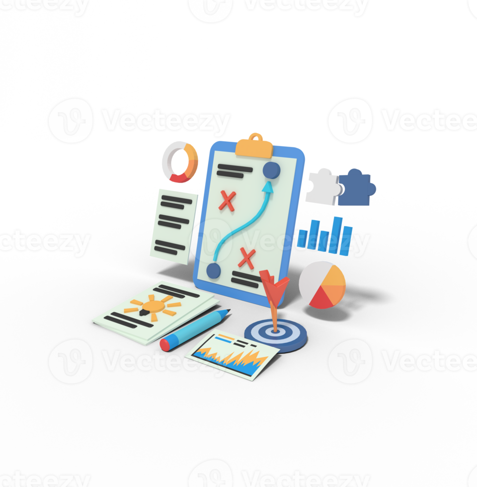 3d Illustration Of Business Planning Strategy 10986878 Png