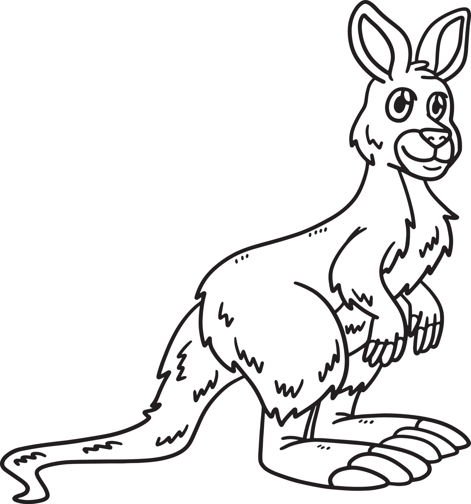 canguro animal aislado página para colorear para niños 10993625 Vector en Vecteezy