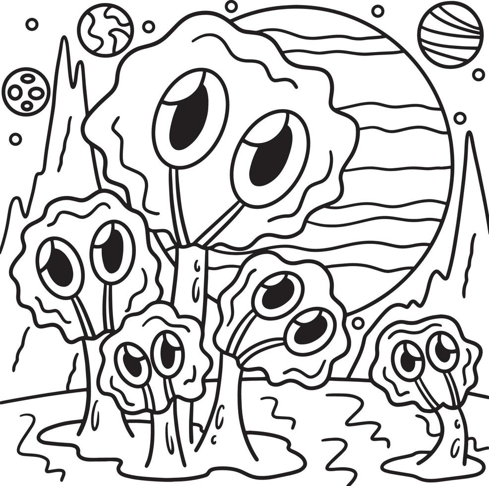 Alien In Space Coloring Page for Kids 10993660 Vector Art at Vecteezy