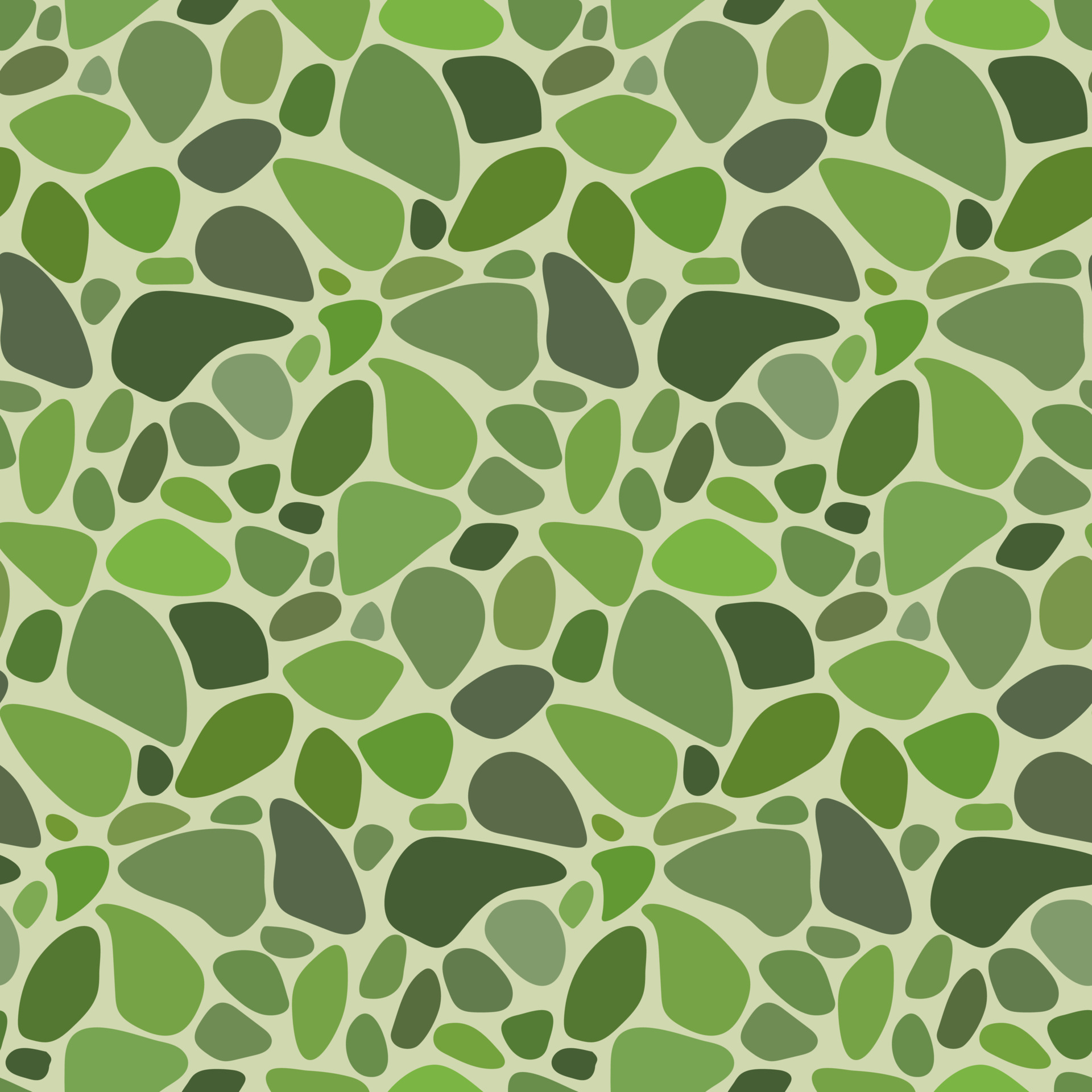 Seamless Pattern With Abstract Shapes Hand Drawn Simple Green Shapes