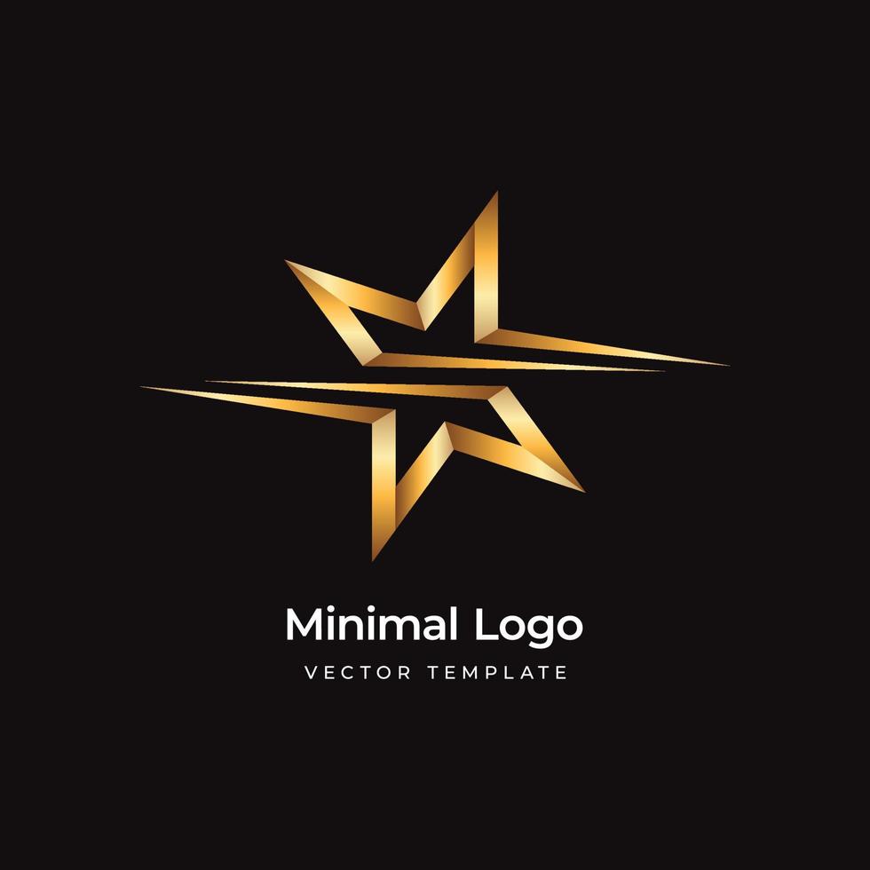 Gold star logo template. Vector illustration 10994494 Vector Art at ...
