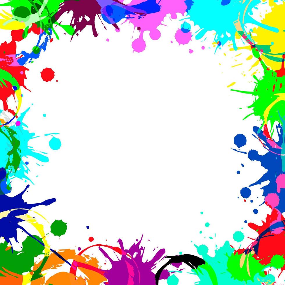 marco vacío abstracto vectorial de manchas de tinta de color. fondo de marco abstracto de tinta ...