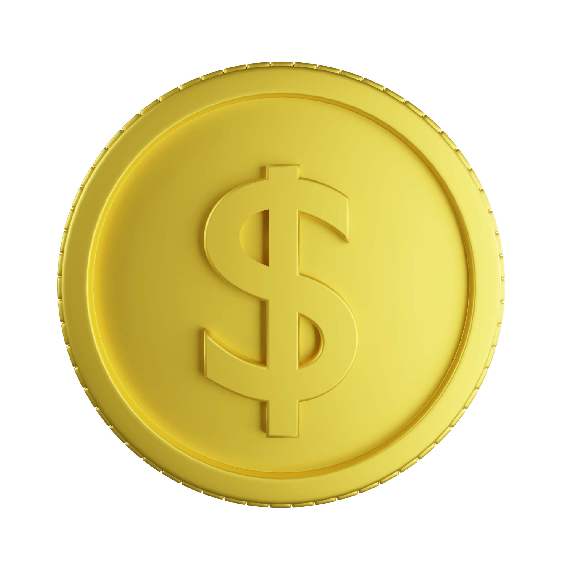 3D rendering front view dollar coin icon on transparent background 10996079 PNG