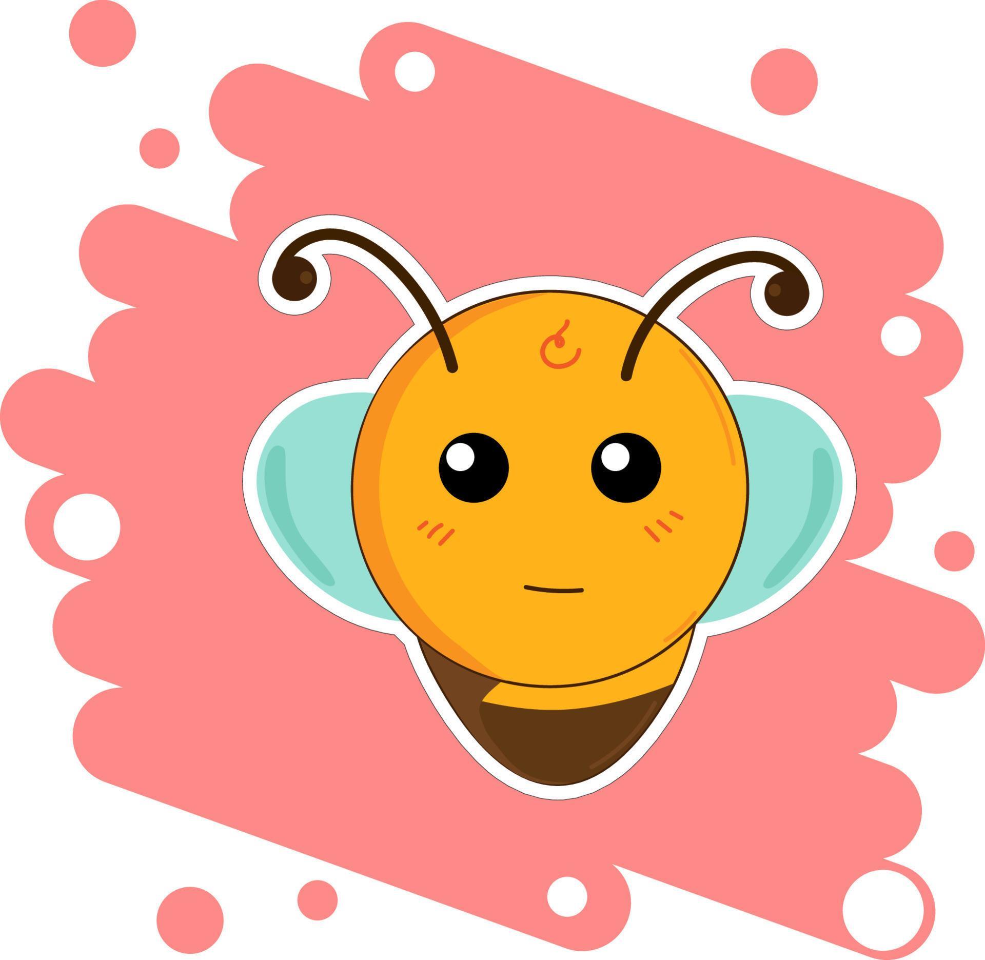 Funny bee on a pink background 10996565 Vector Art at Vecteezy