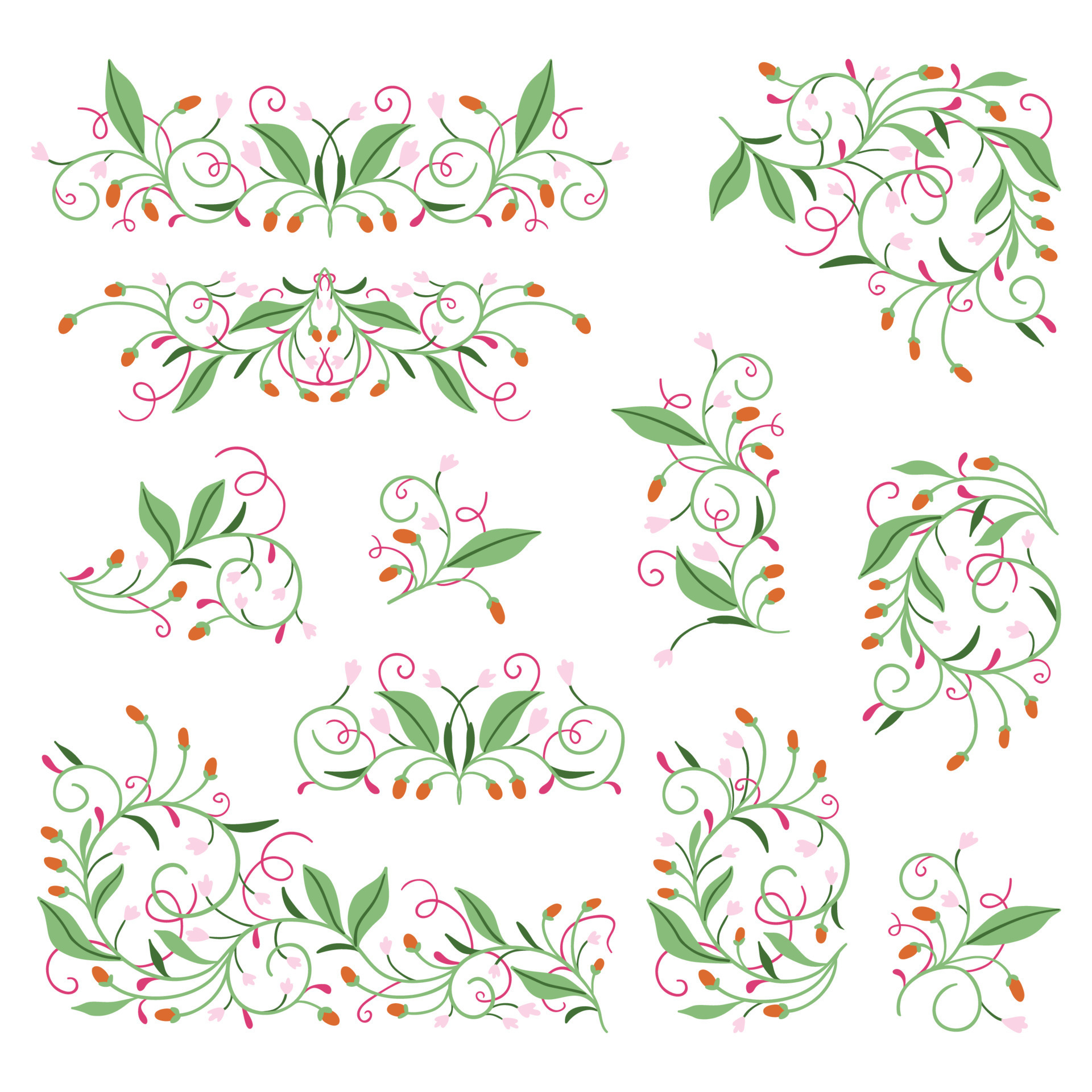Vector illustration. Elements with a graceful floral pattern. 10998041 ...
