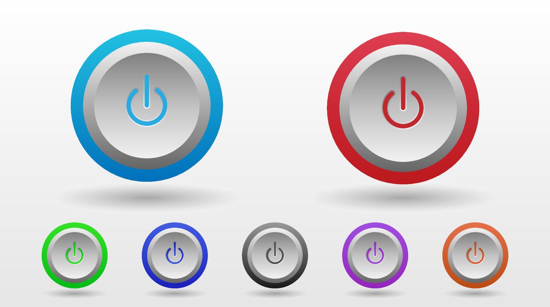 set web icon push-button power. modern style 10998711 Vector Art at Vecteezy