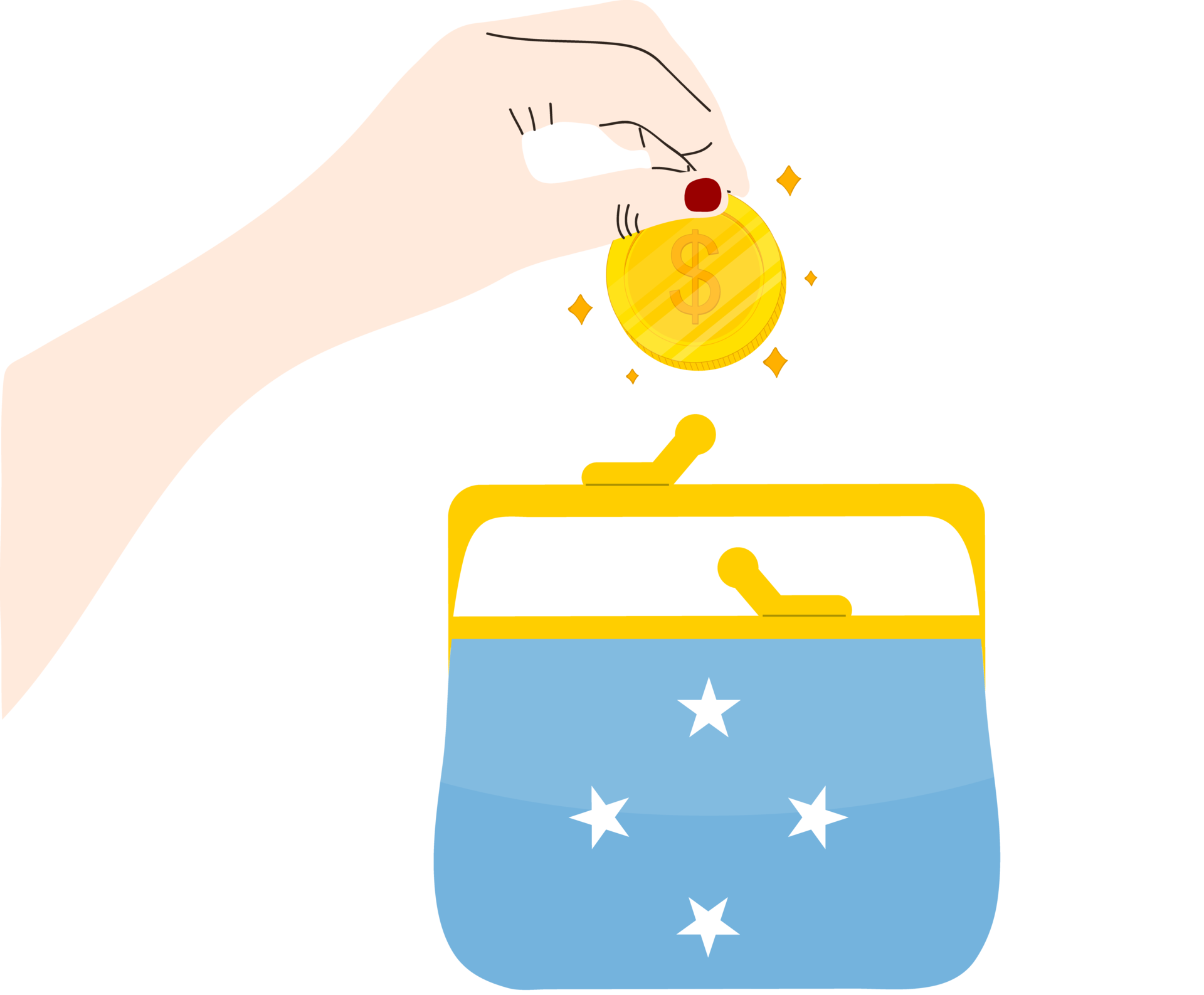 Micronesia Flag Hand Drawndollar Hand Drawn 11004760 Png