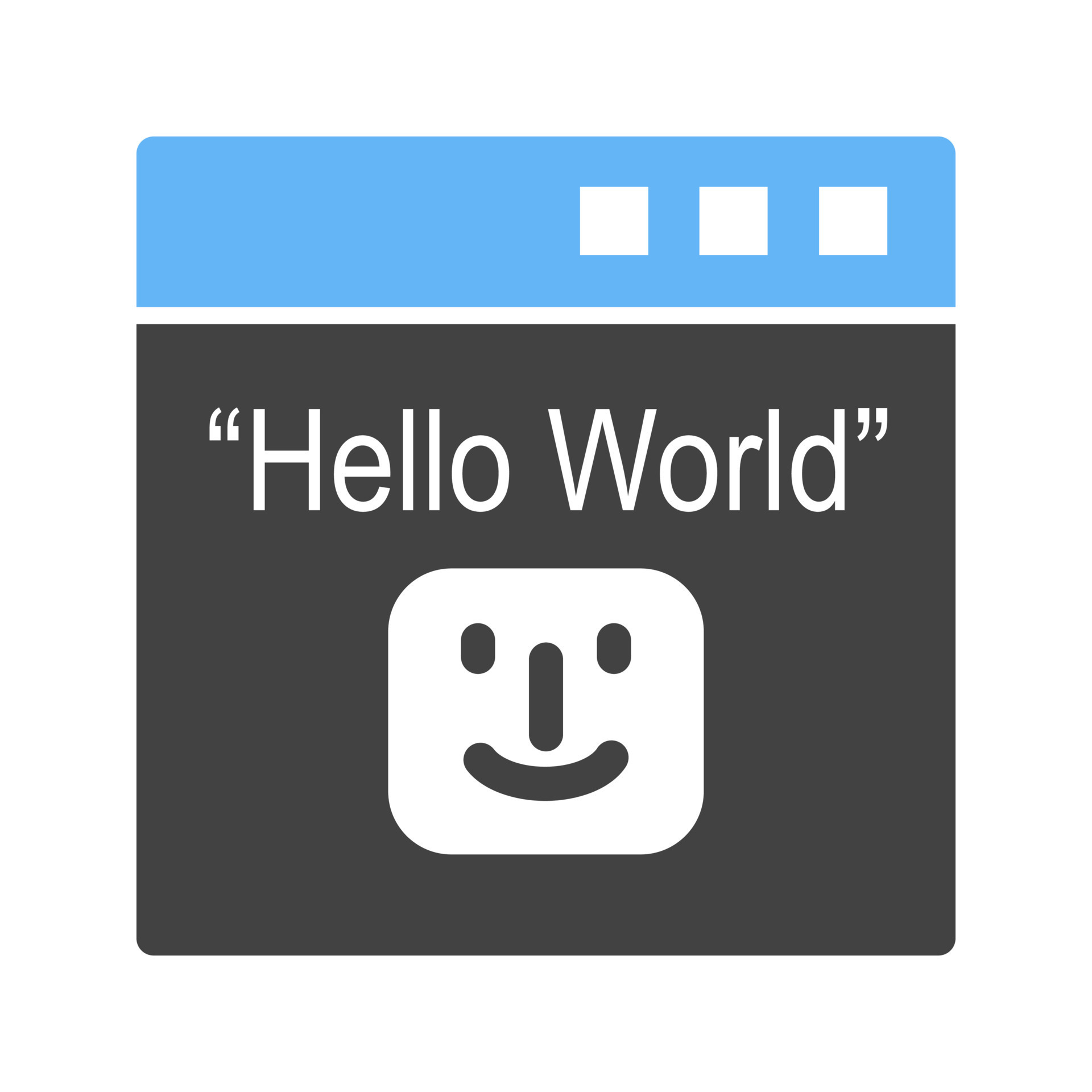 Hello World Program Glyph Blue and Black Icon 11005607 Vector Art at ...