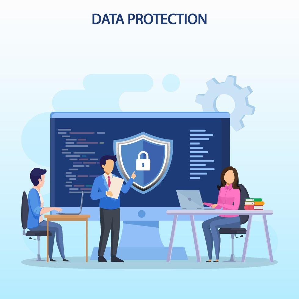 Data protection Concept. Data security and privacy and internet ...