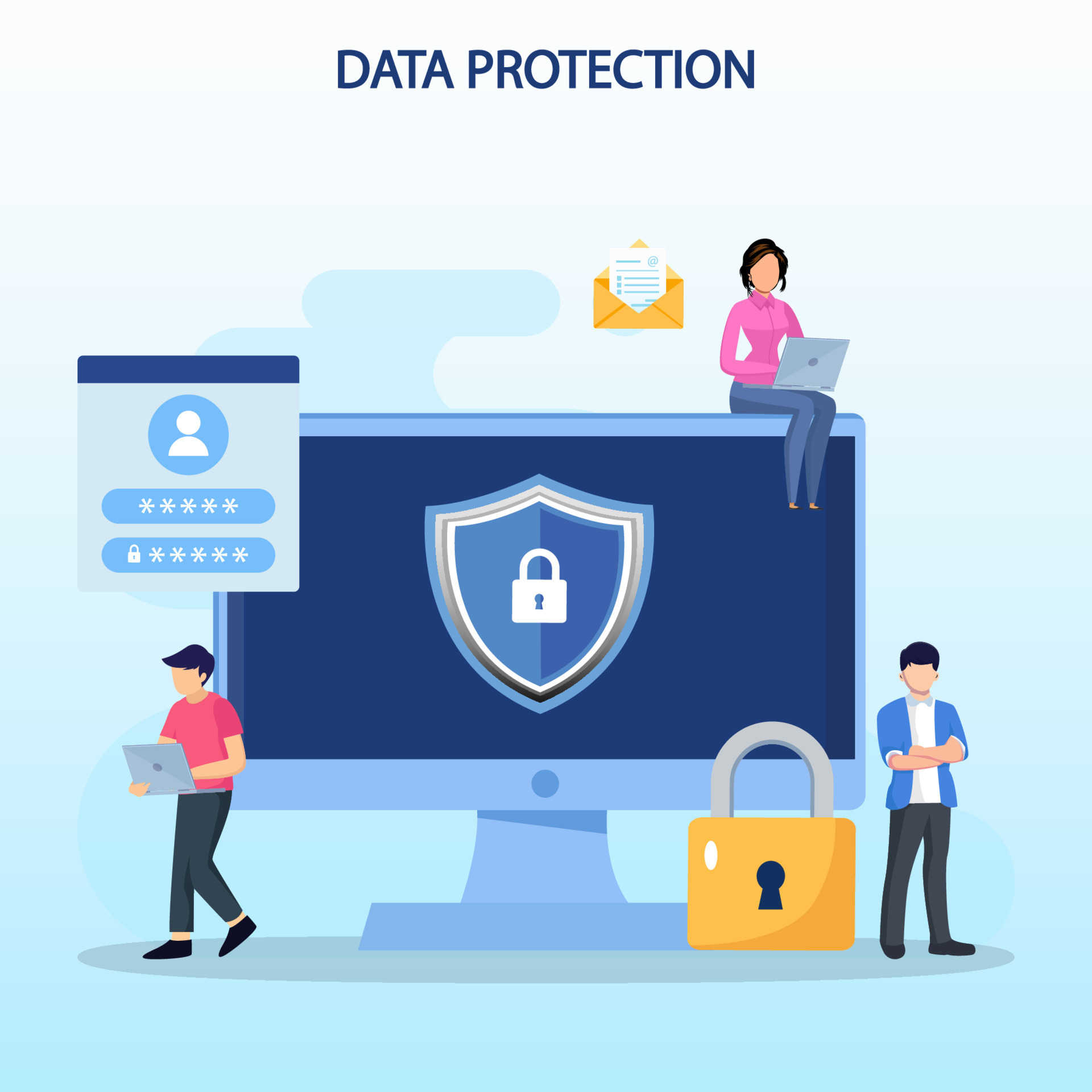 Data Protection Concept Data Security And Privacy And Internet