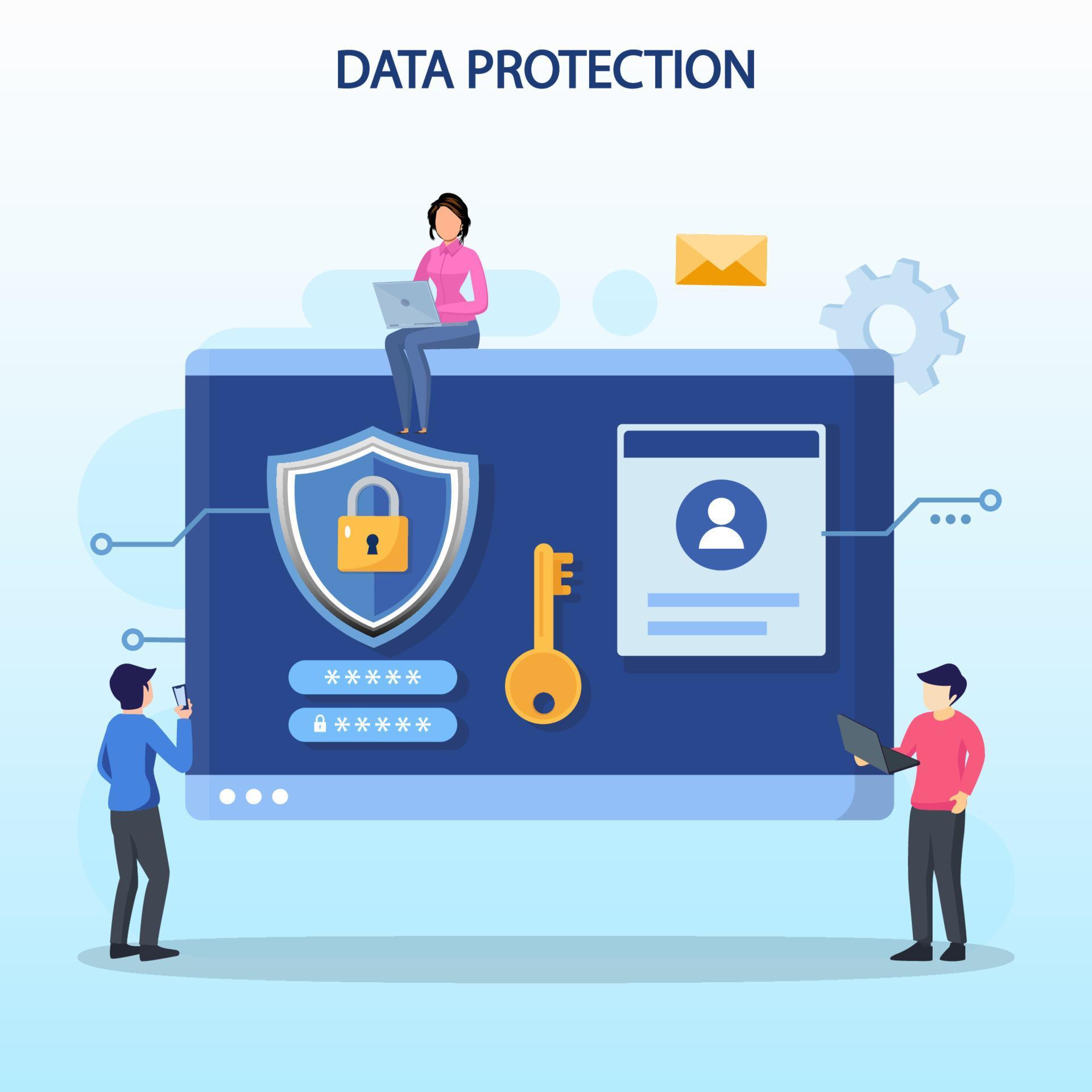 Data protection Concept. Data security and privacy and internet ... Data protection Concept. Data security and privacy and internet ...