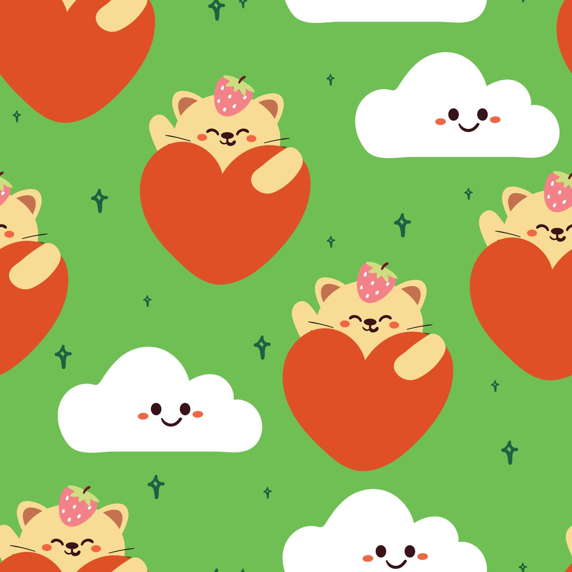 Seamless Pattern Cartoon Cat 11012623 Vector Art At Vecteezy