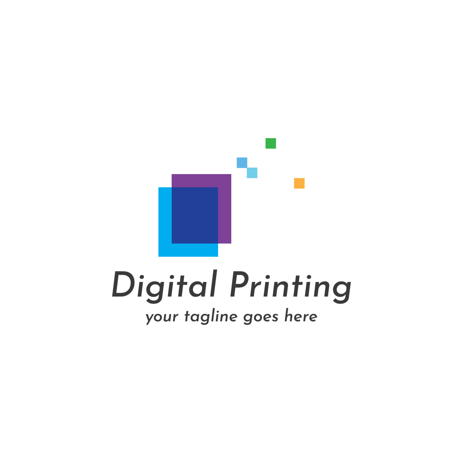 Abstract colorful logo digital printing, printing services, media ...