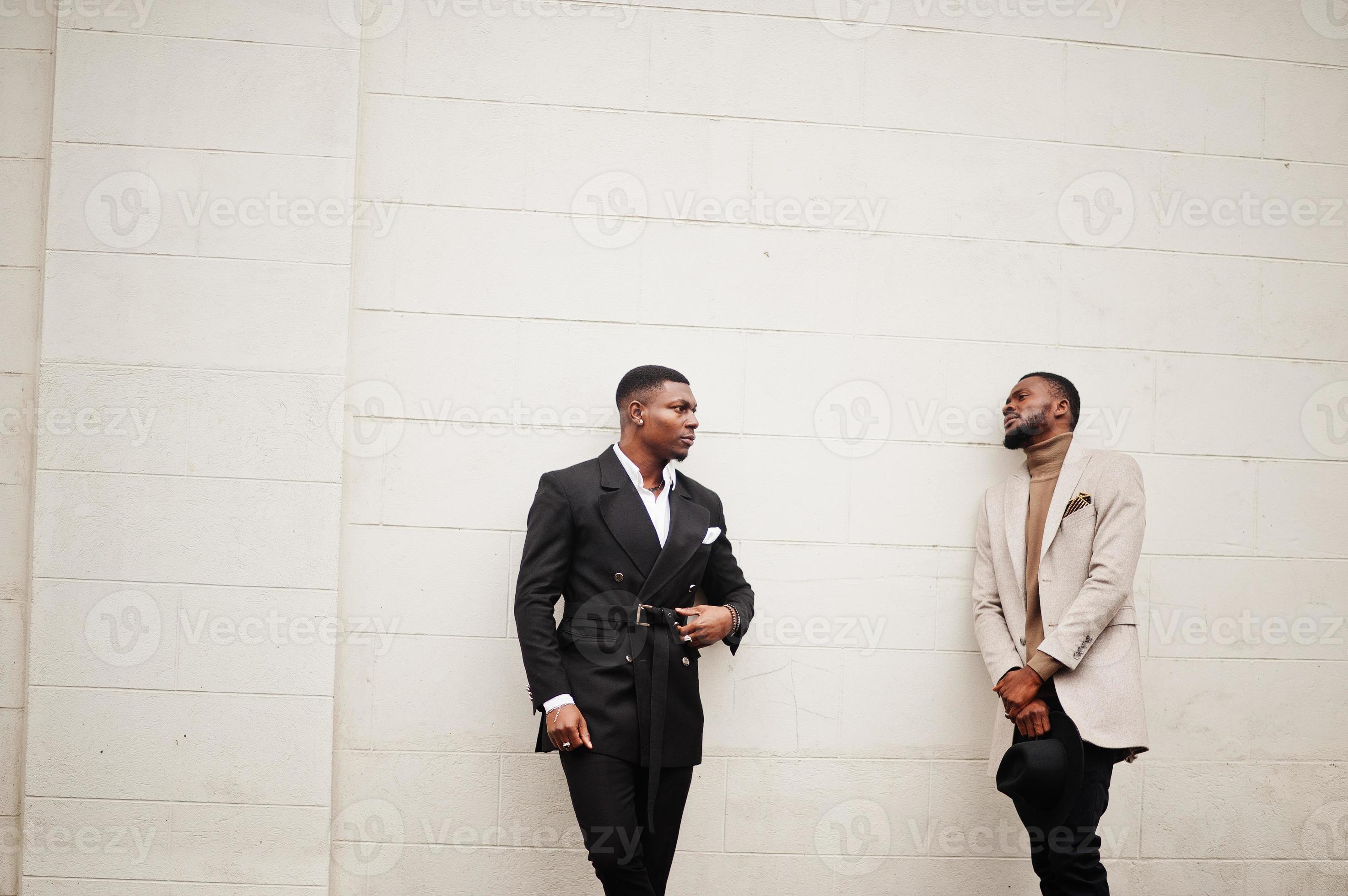 Two fashion black men. Fashionable portrait of african american male ...
