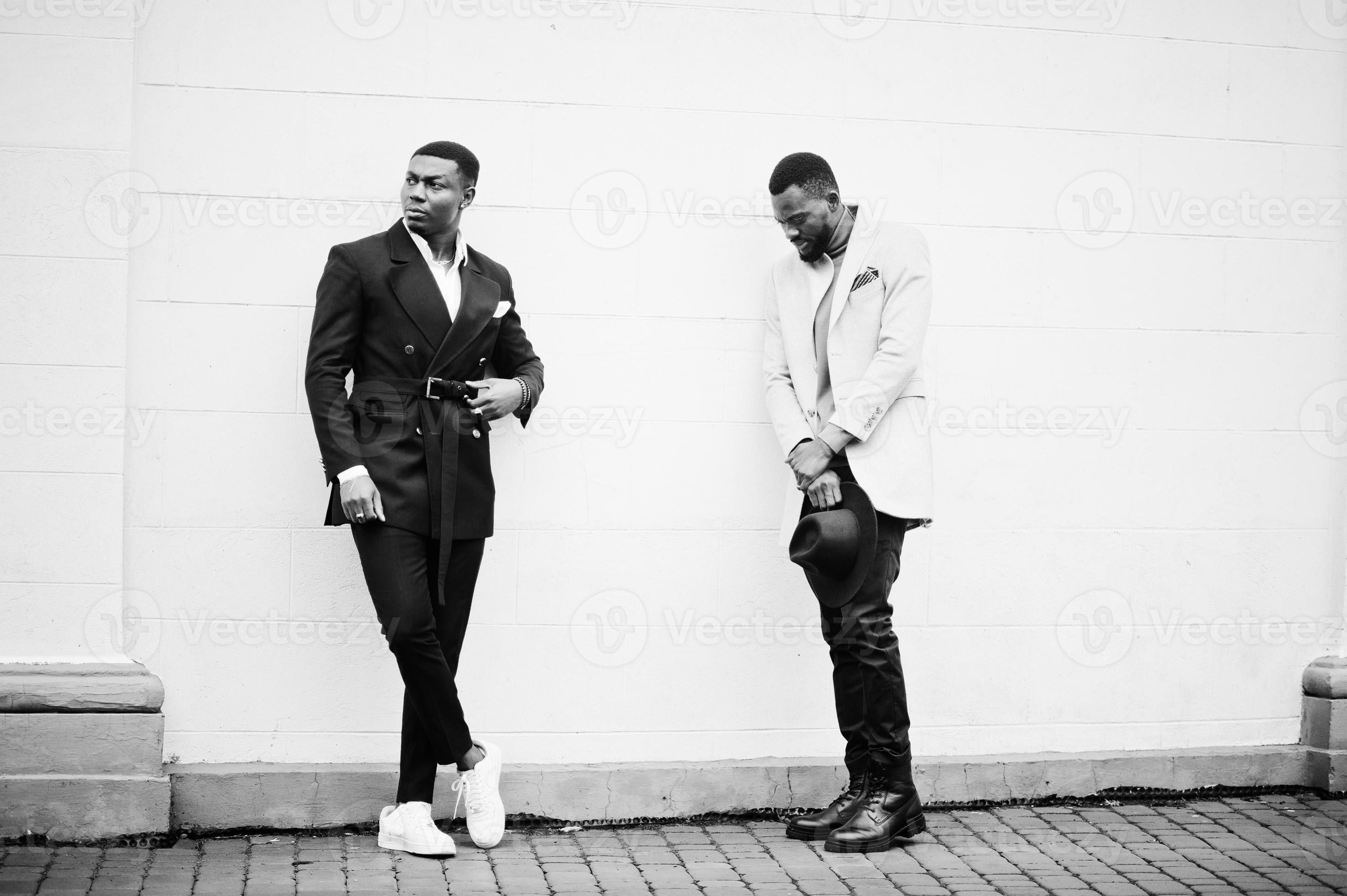 Two fashion black men. Fashionable portrait of african american male ...