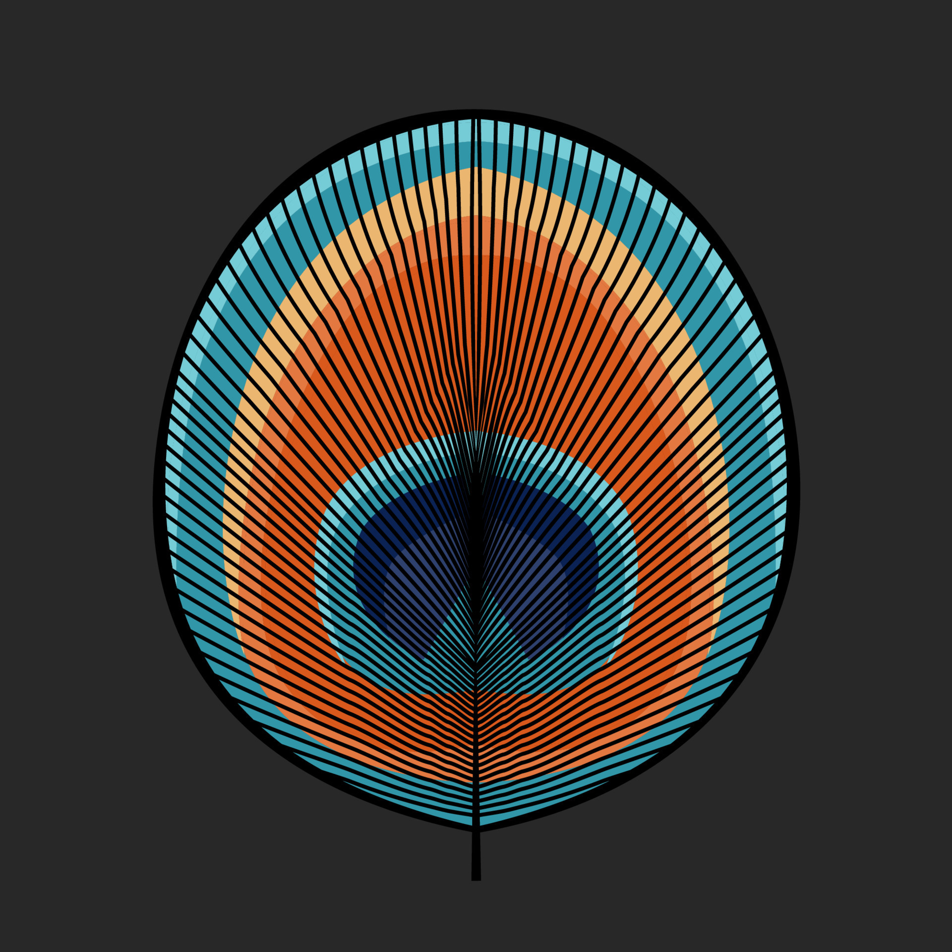 Geometric Stylized Eye Of Peacock Feather Vector Illustration 11016658 Vector Art At Vecteezy