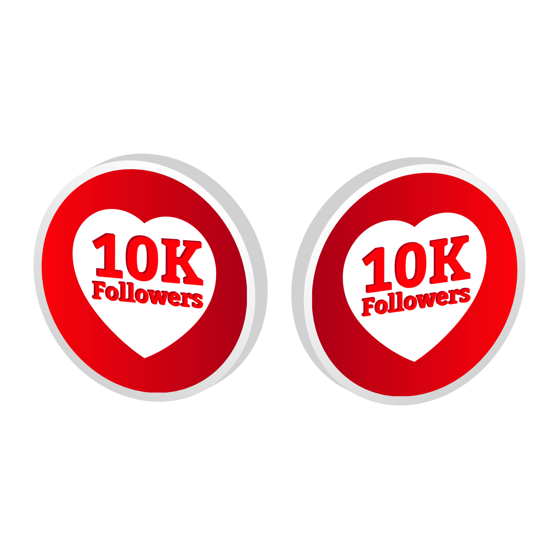 10k Follower 3d Badge Collection Social Media 3d Follower Button