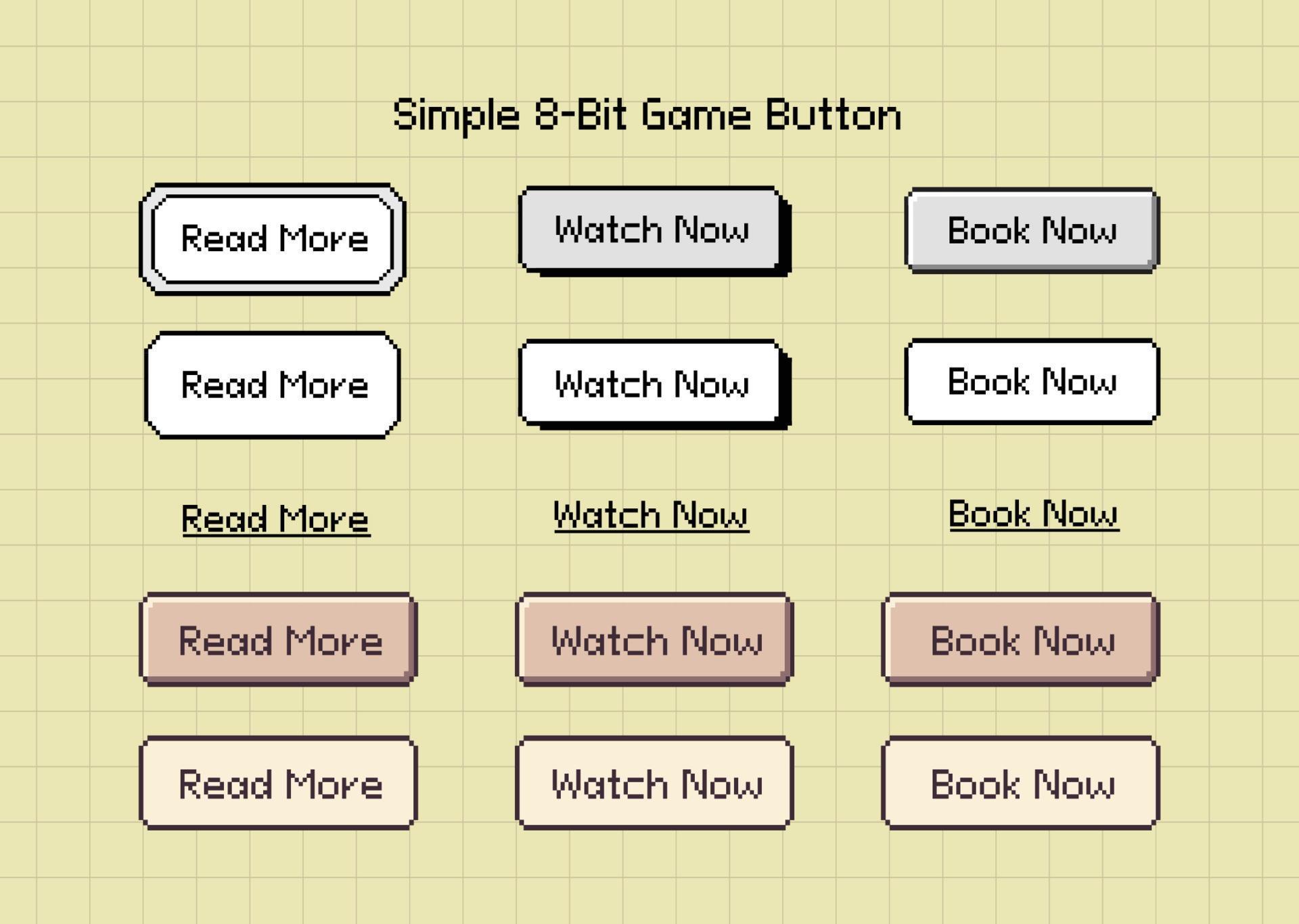 Simple Retro 8-Bit Game Button 11017821 Vector Art at Vecteezy