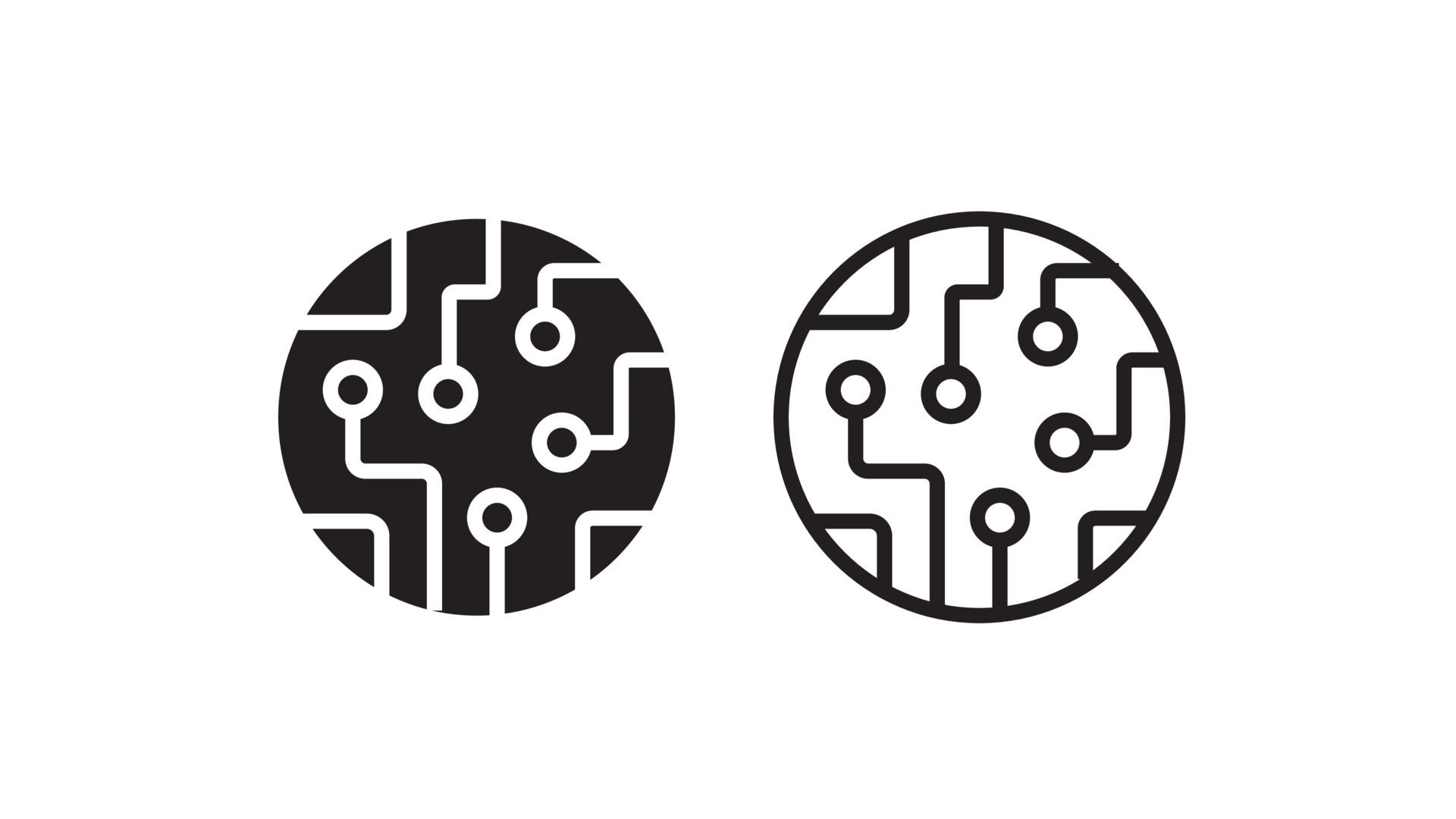 Circuit Board Icon Isolated On White Backgroundvector Illustration