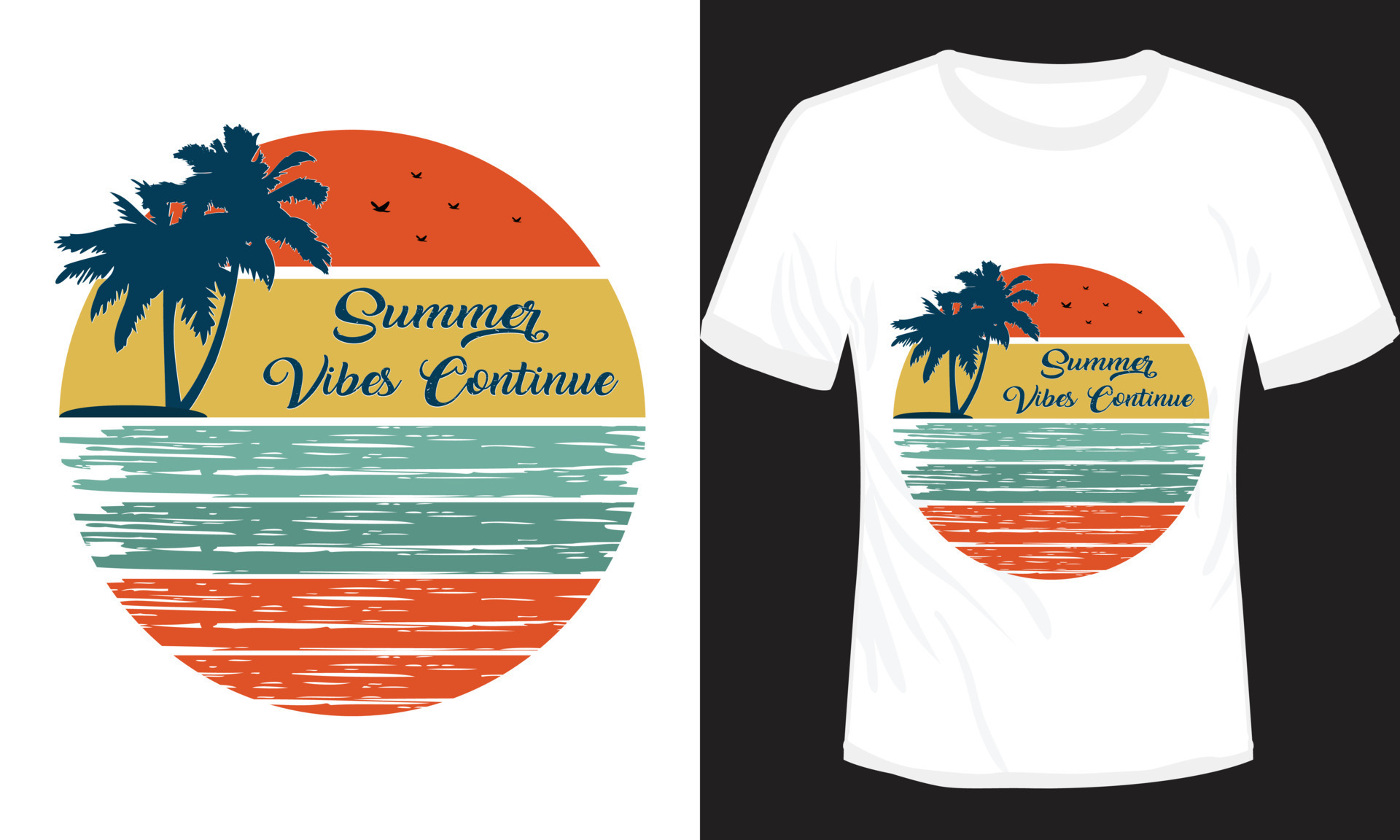 Summer Vibes Continue T-shirt Design Vector 11024257 Vector Art at Vecteezy